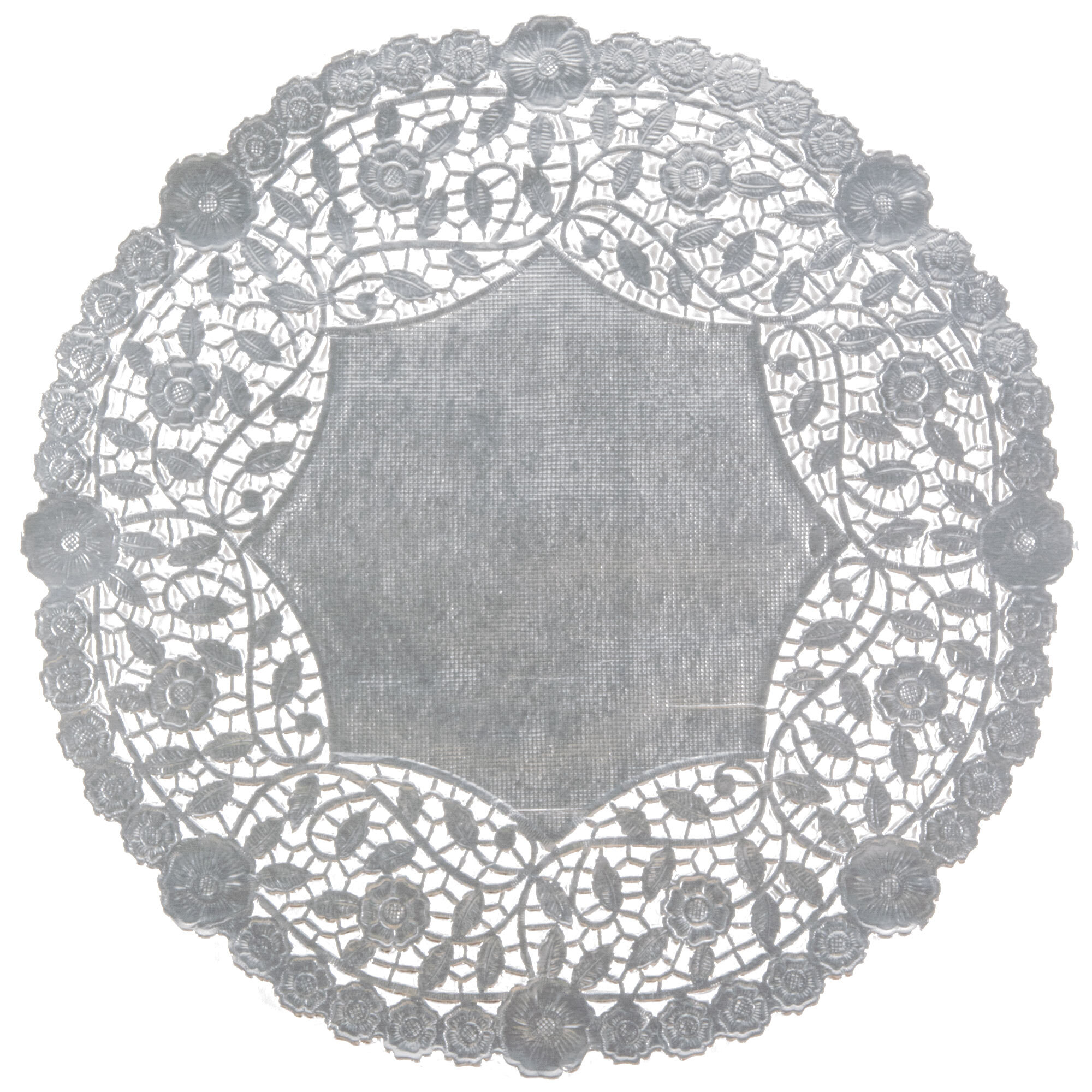 12" Silver Foil Lace Doily - 500/Case