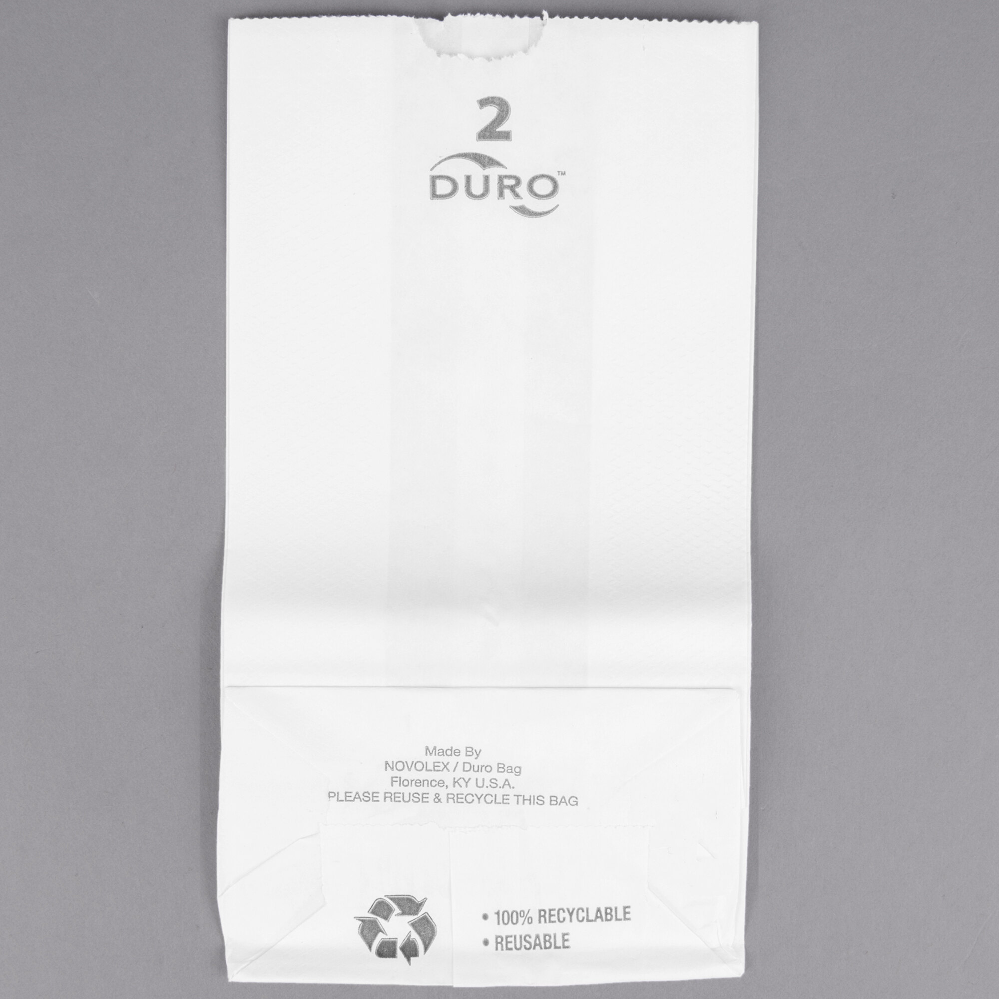 Duro 2 lb. White Paper Bag - 500/Bundle
