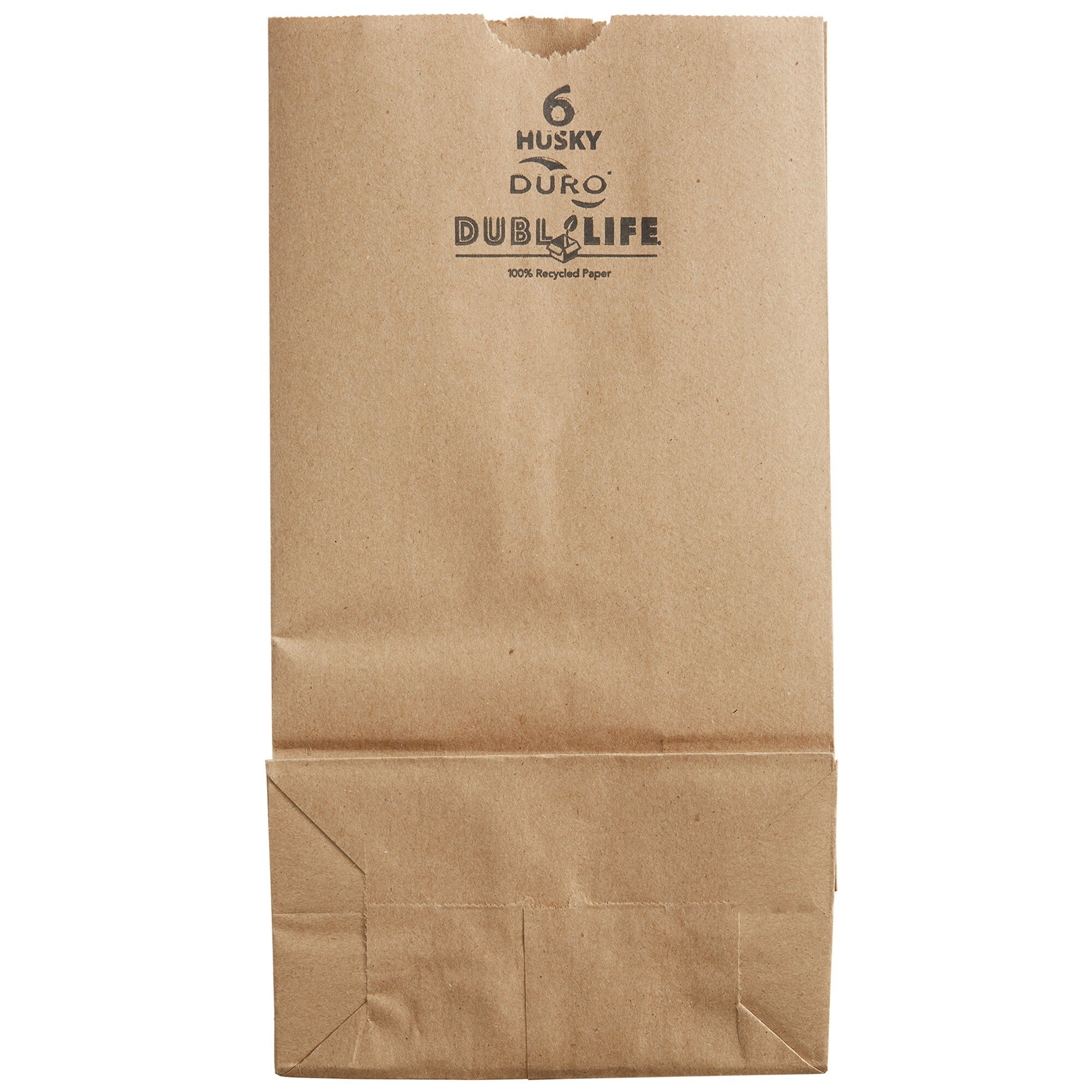 Duro Husky Dubl Life 6 lb. Heavy Duty Brown Paper Bag - 400/Bundle