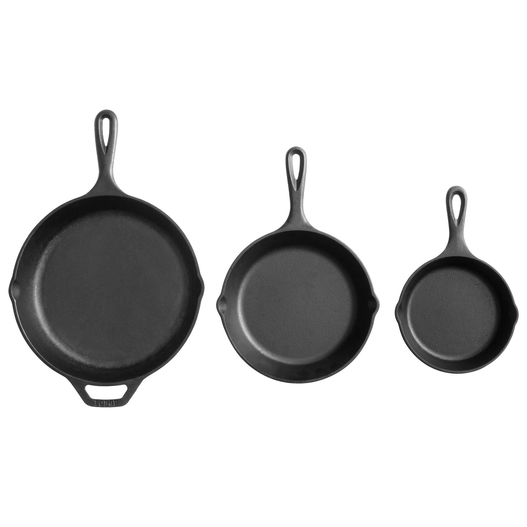 Lodge 3-Piece Pre-Seasoned Cast Iron Skillet Set - Includes 6 1/2", 8 ...