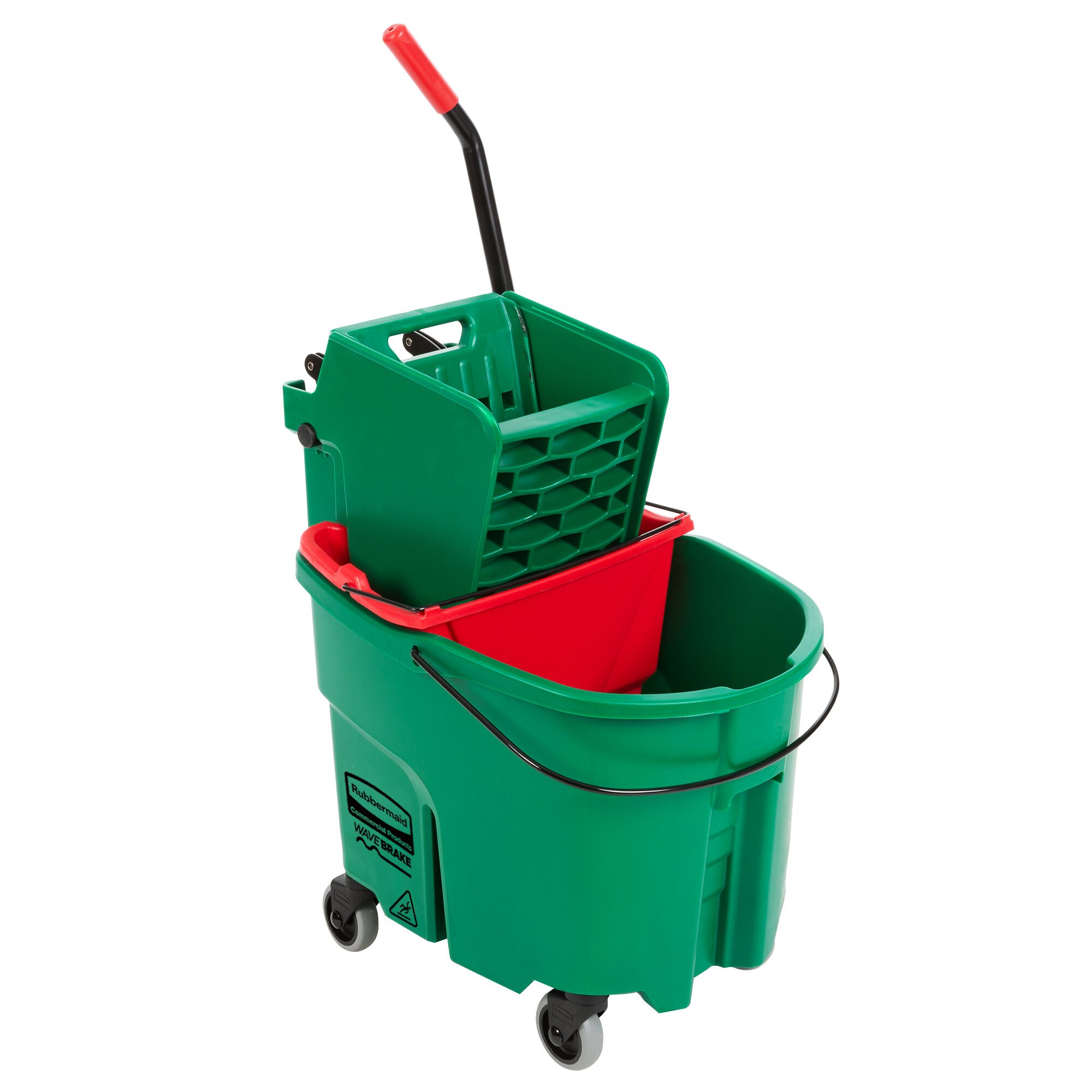 Rubbermaid WaveBrake® 35 Qt. Green Mop Bucket with Side Press Wringer ...