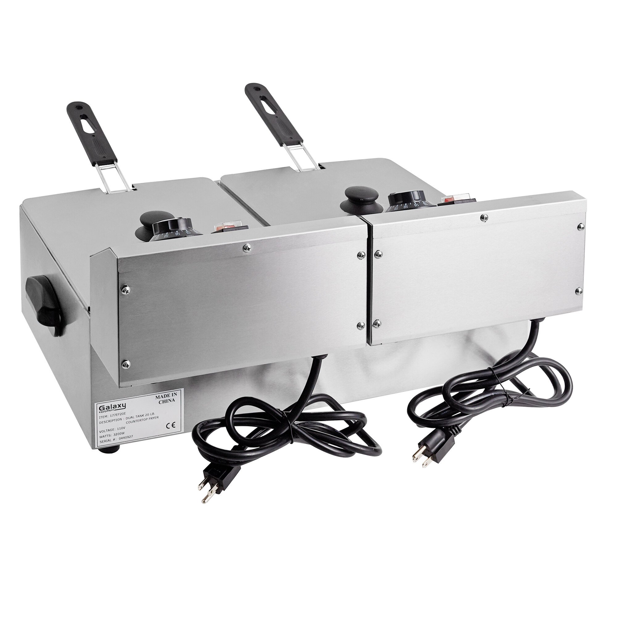 Dual Tank Electric Countertop Fryer - 20 lb. (Galaxy EF20E)