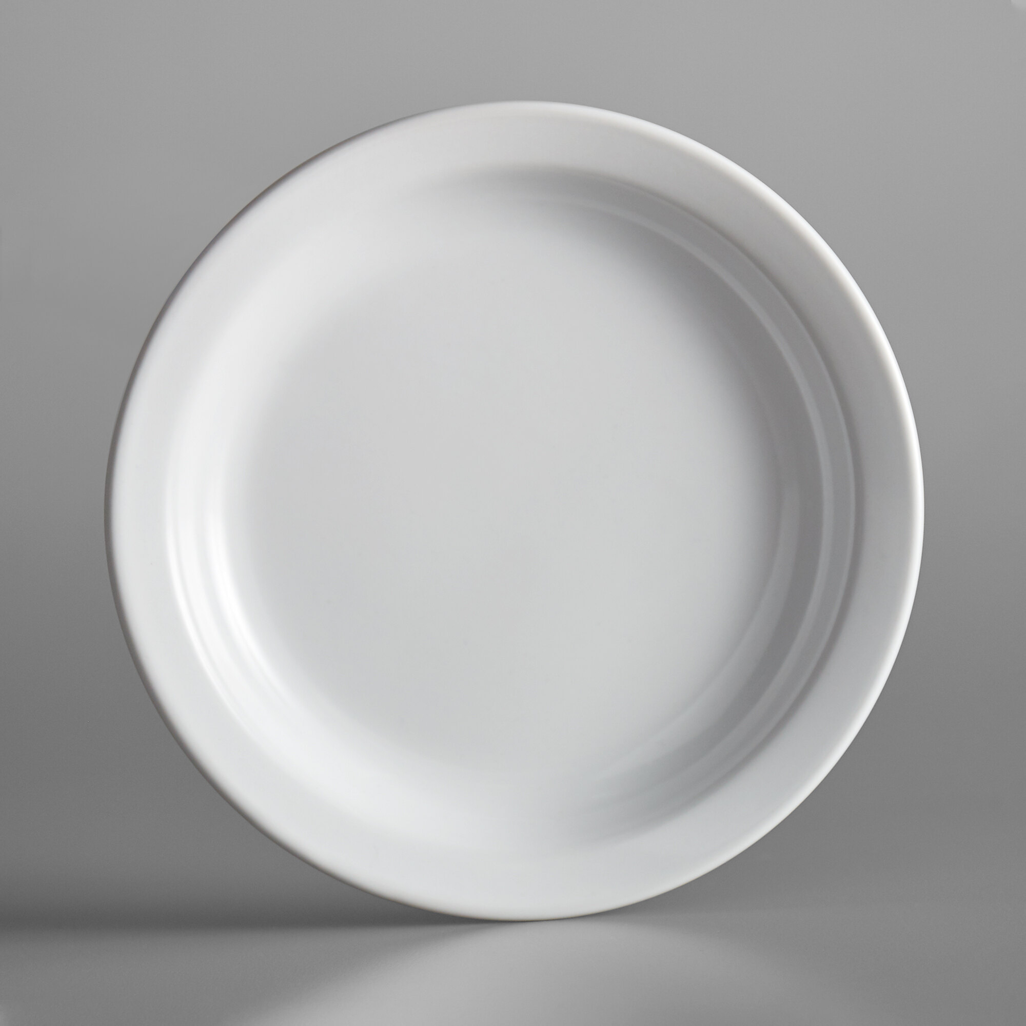 Acopa 5 1/2" Bright White Narrow Rim Stoneware Plate - 36/Case