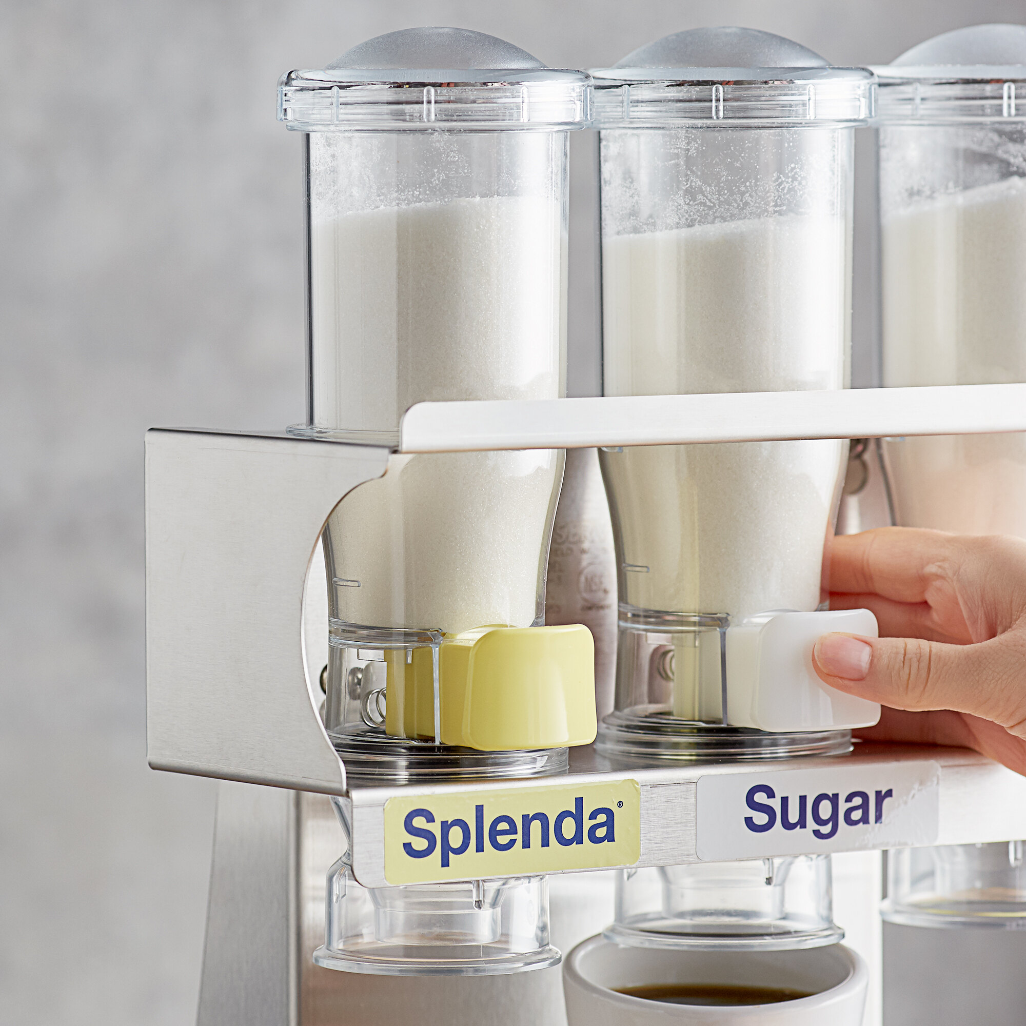 Server 87158 InSweeten 14 oz. Yellow Coffee Sweetener Dispenser