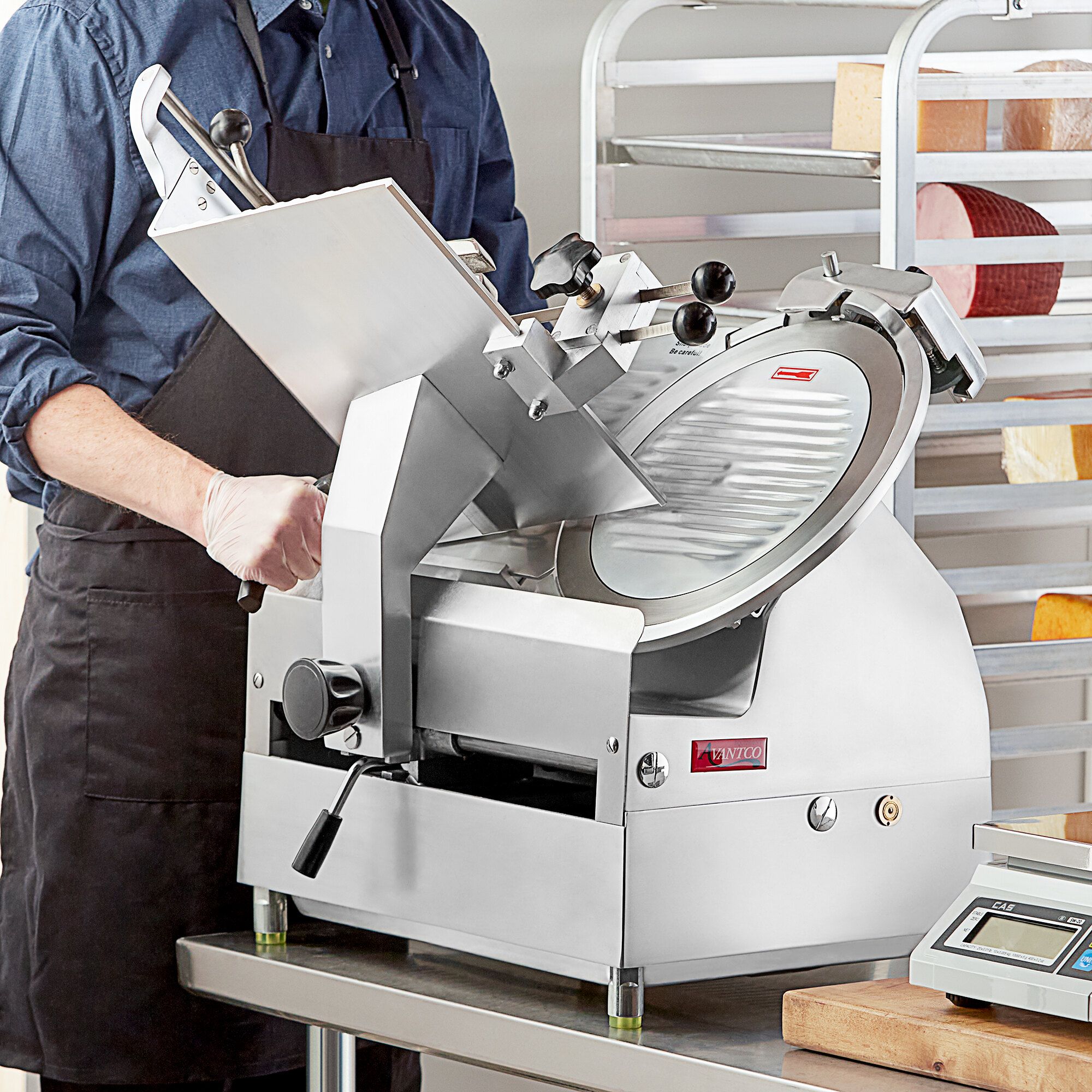 Avantco SL713A 13" Medium-Duty Automatic Meat Slicer with Manual Use ...