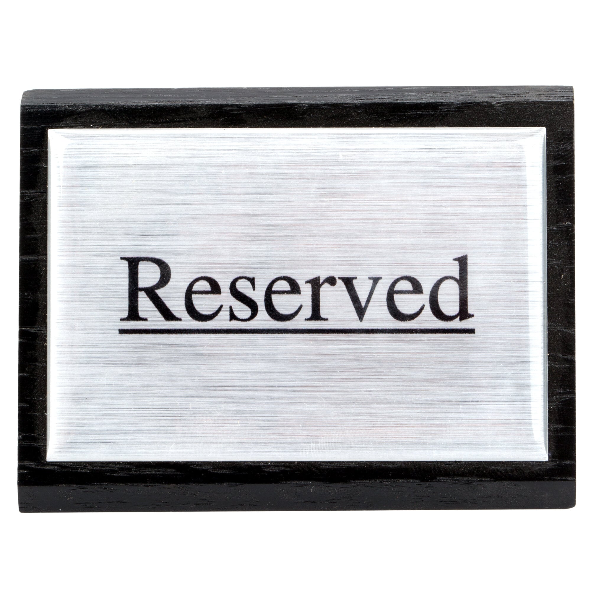 American Metalcraft SIGNR6 Black Wood "Reserved" Sign - Double-Sided