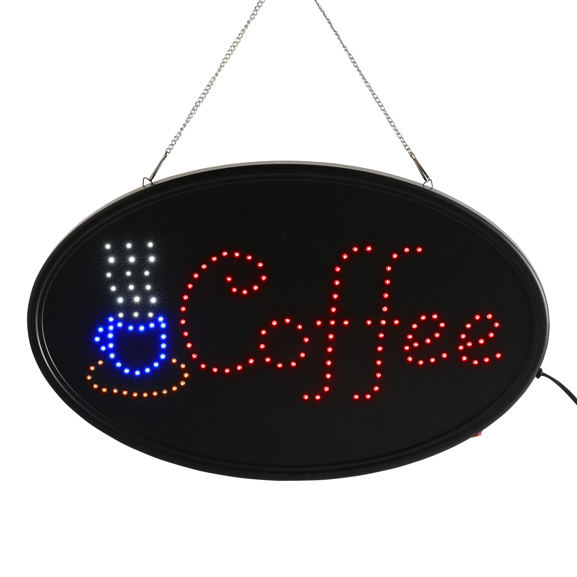LED Oval Coffee Sign w/ Two Display Modes (23" x 13")