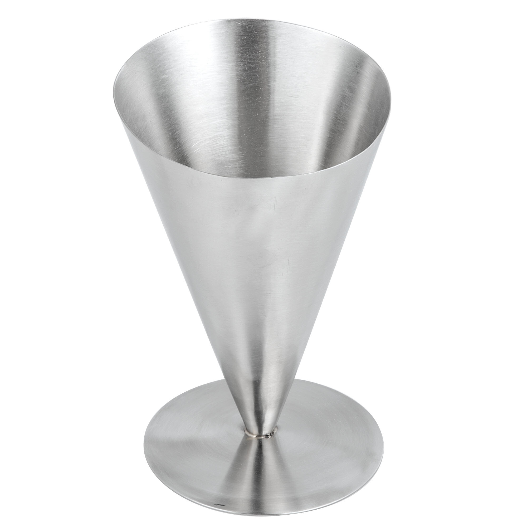 Tablecraft R57 7" Brushed Stainless Steel Footed French Fry Cone