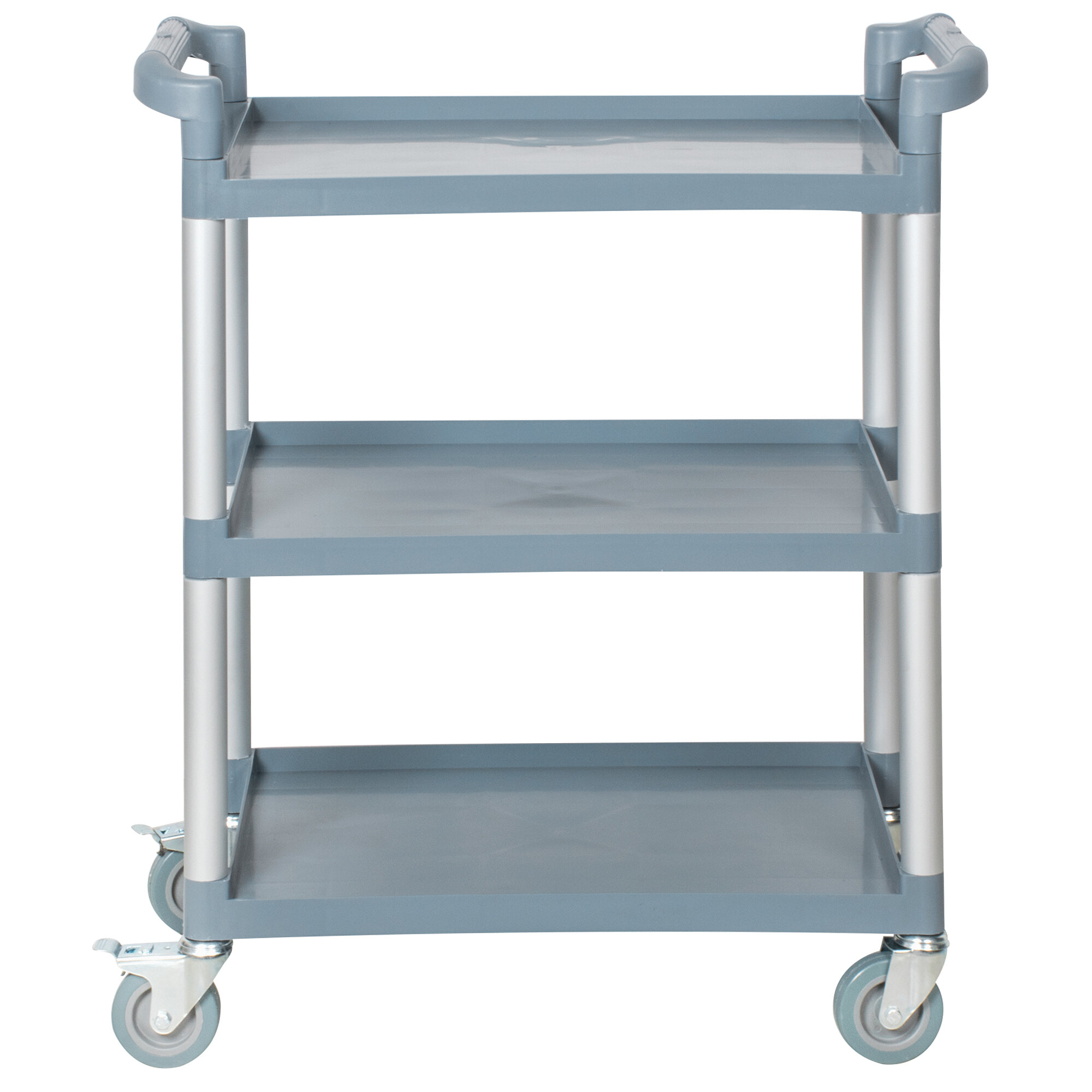 Choice Gray Utility / Bussing Cart with Three Shelves - 32" x 16"