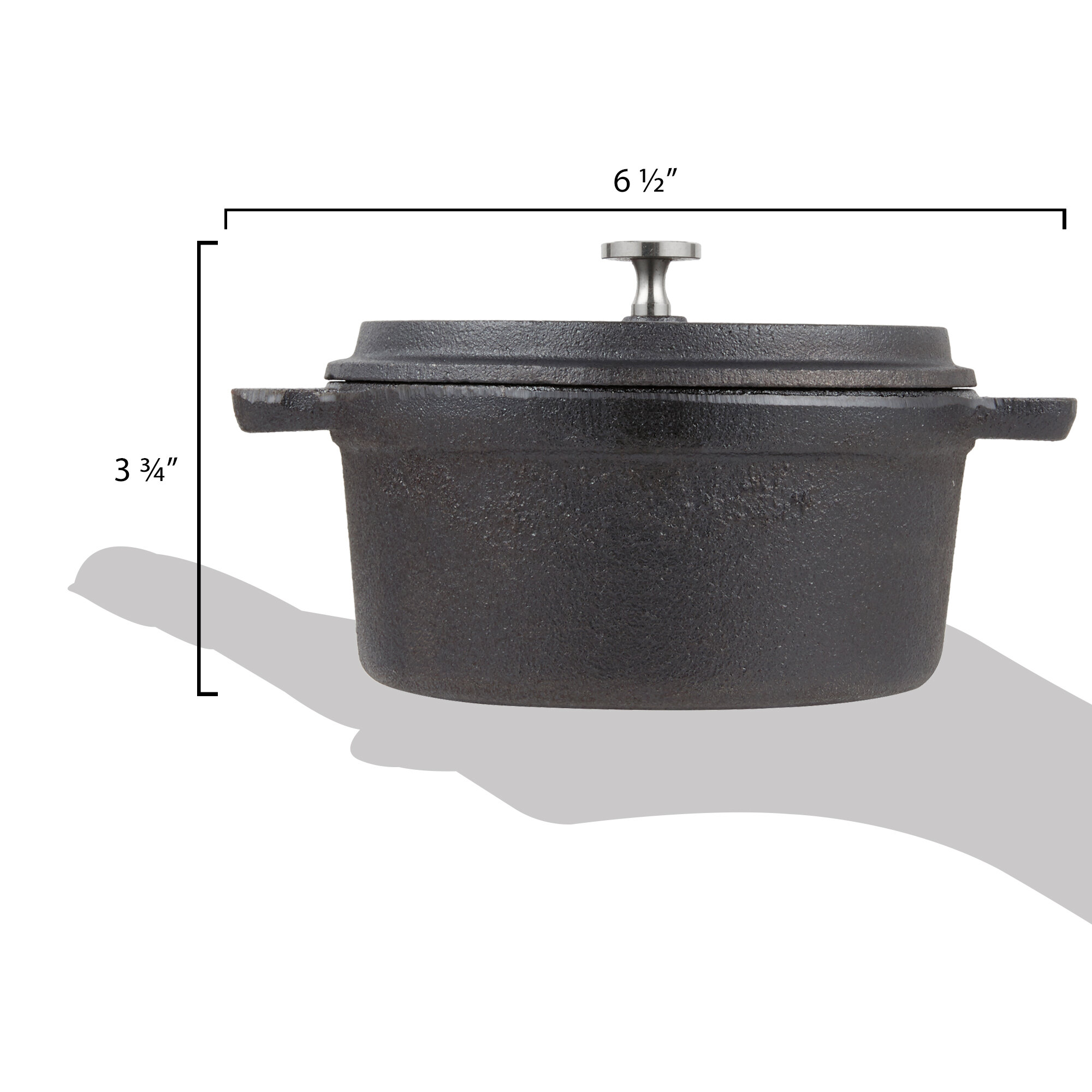 American Metalcraft CIPR5500 17 oz. Pre-Seasoned Mini Cast Iron Pot ...