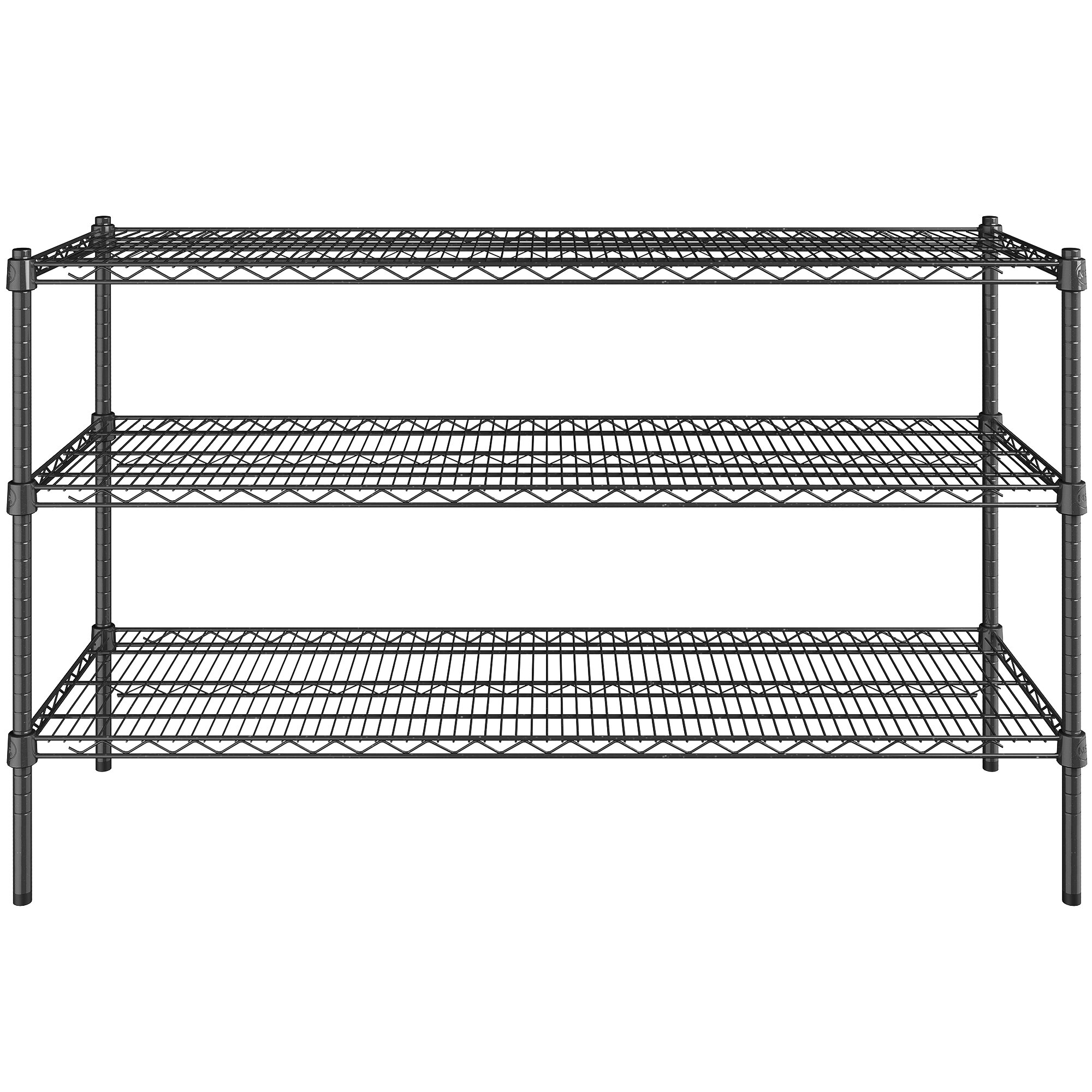 Regency 18" x 54" NSF Black Epoxy 3-Shelf Kit with 34" Posts