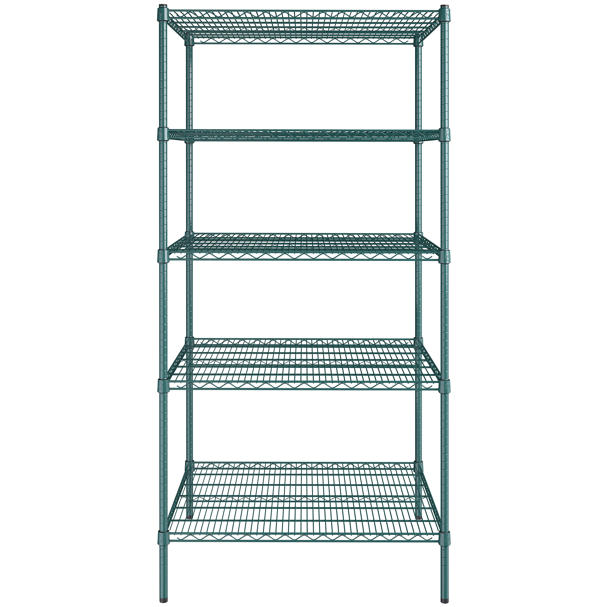 Regency 30" x 36" NSF Green Epoxy 5-Shelf Kit with 74" Posts