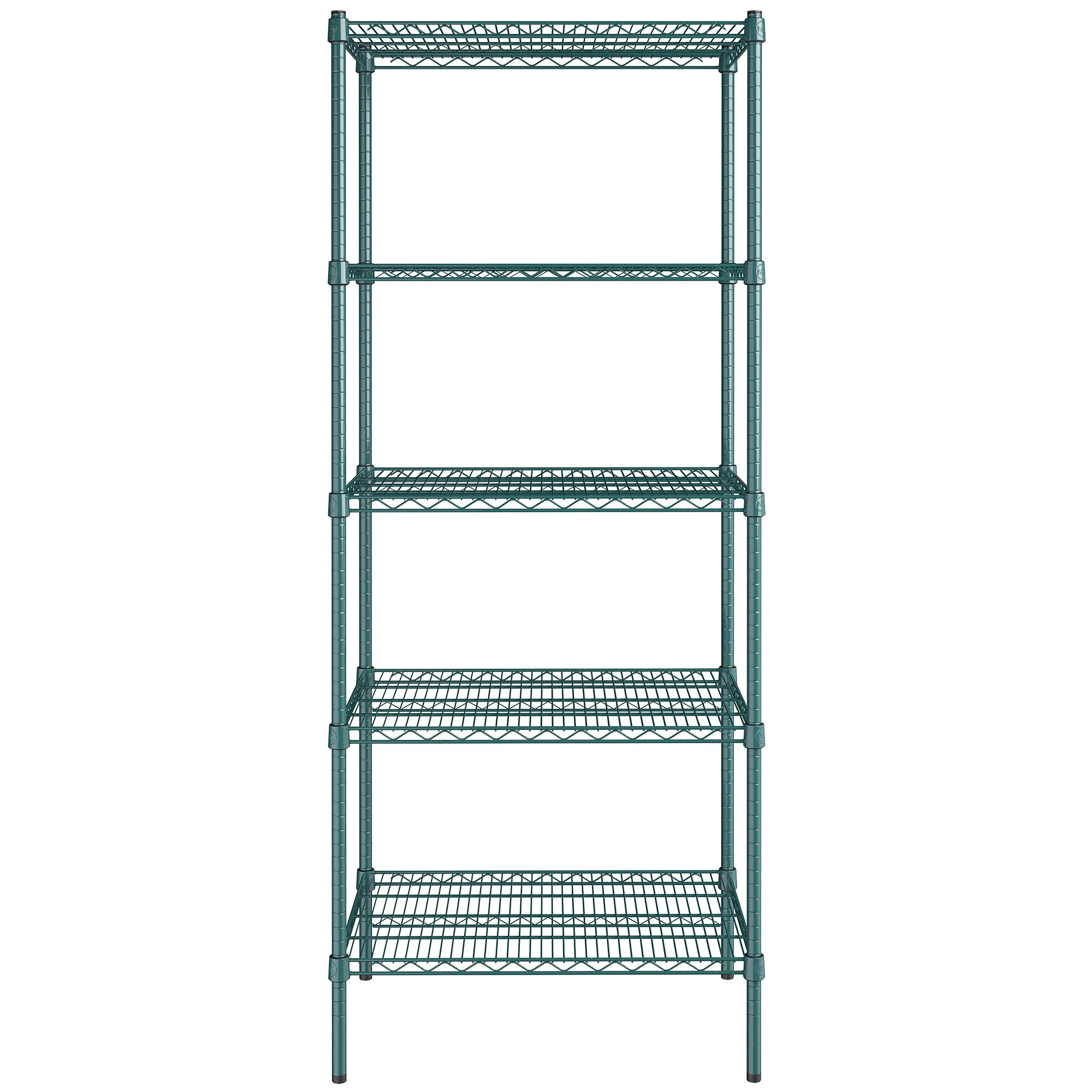 Regency 21" x 30" NSF Green Epoxy 5-Shelf Kit with 74" Posts