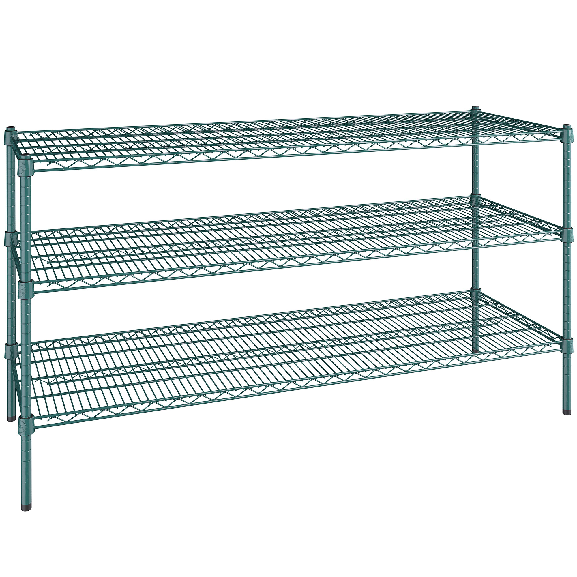 Regency 21" x 60" NSF Green Epoxy 3-Shelf Kit with 34" Posts