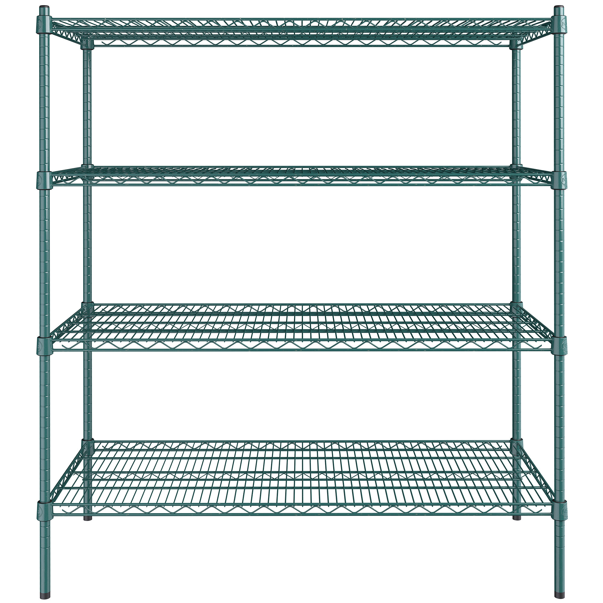 Regency 21" x 48" NSF Green Epoxy 4-Shelf Kit with 54" Posts