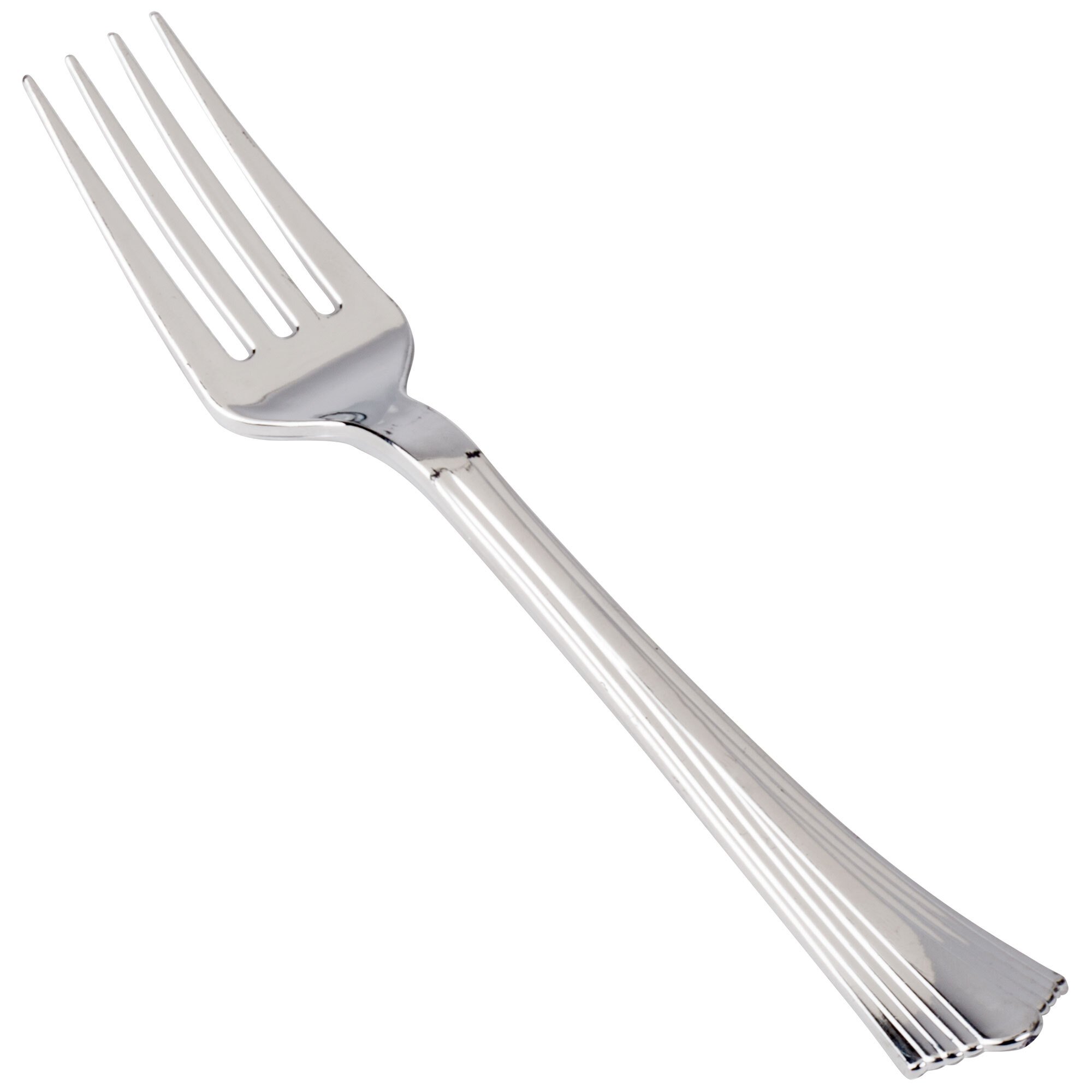 Silver Visions 7" Heavy Weight Silver Plastic Fork - 50/Pack