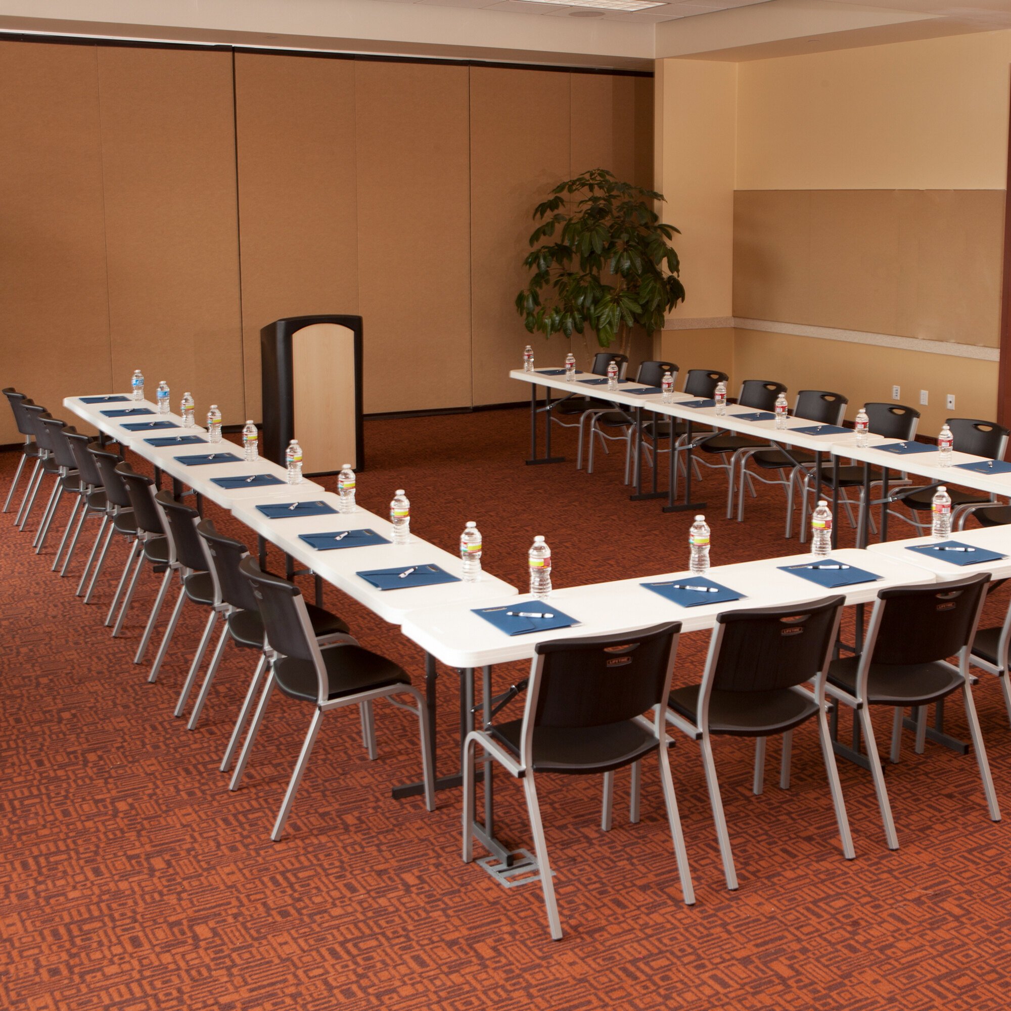 Lifetime 80176 72" x 18" White Granite Plastic Folding Seminar Table