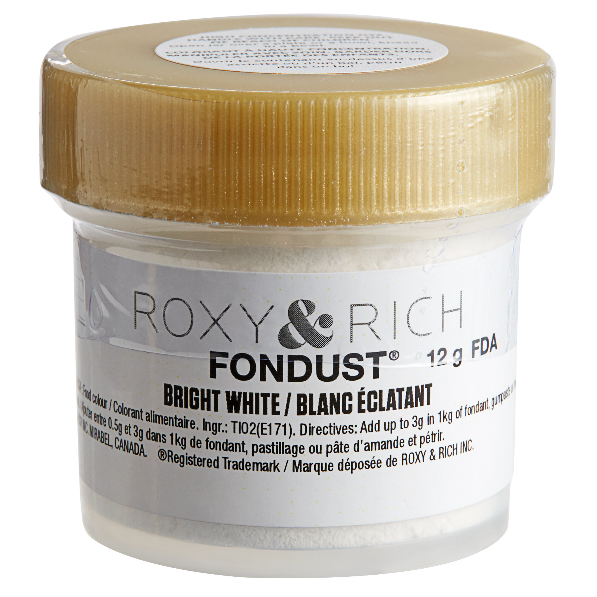 Roxy & Rich 12 Gram Bright White Fondust Hybrid Food Color