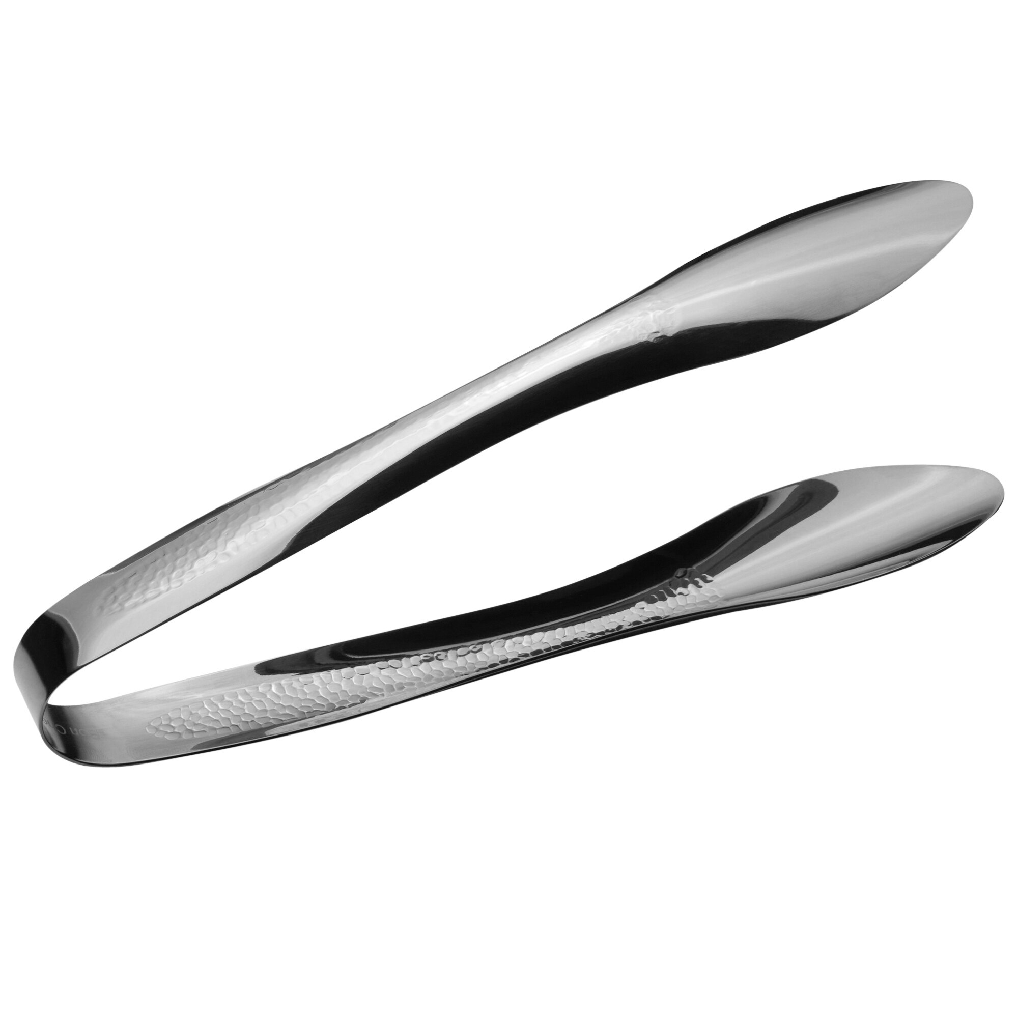 Bon Chef 9468HFB 14" Black Hammered Stainless Steel Serving Tongs with ...