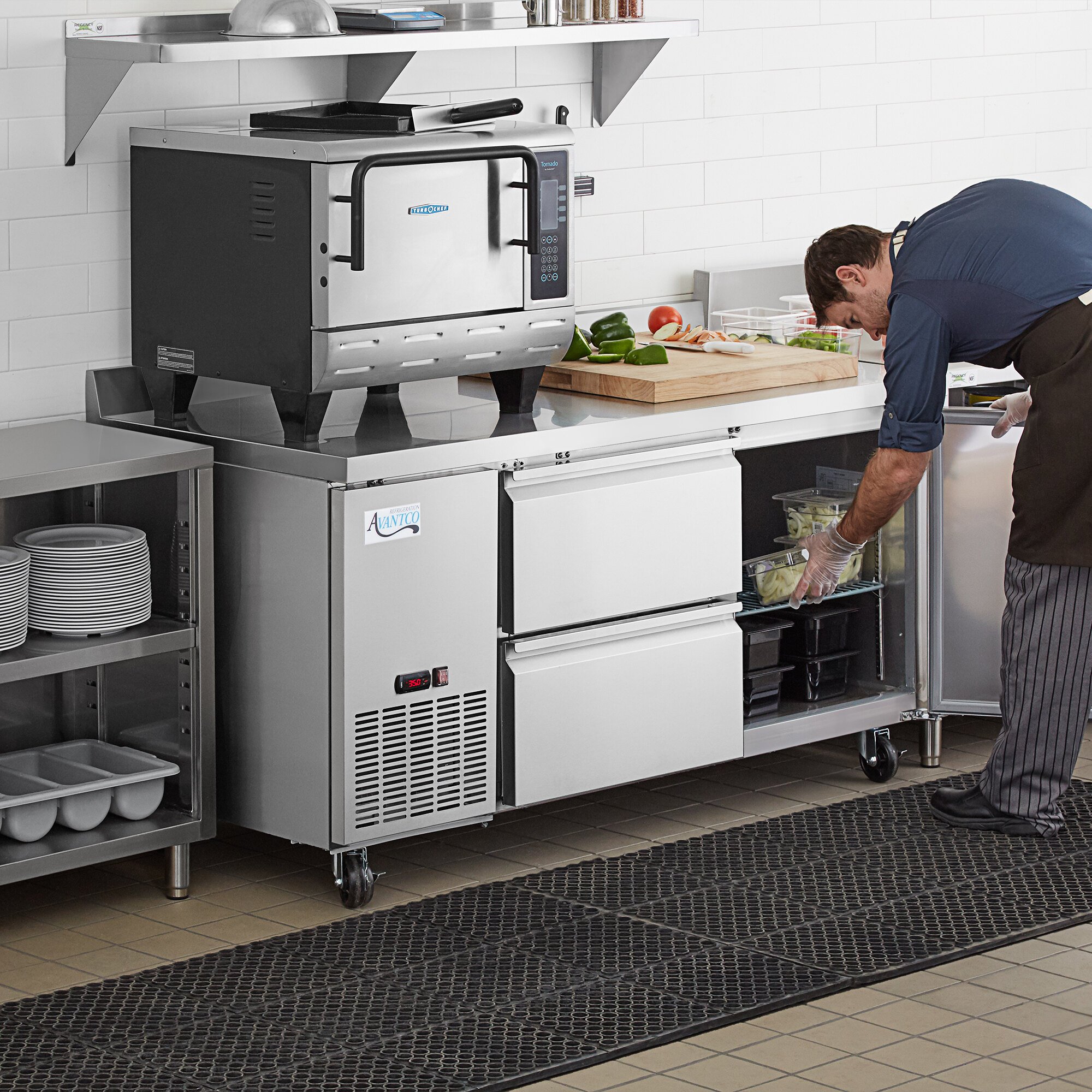 Avantco 67" Stainless Steel Extra Deep Worktop Refrigerator with 3 1/2 ...