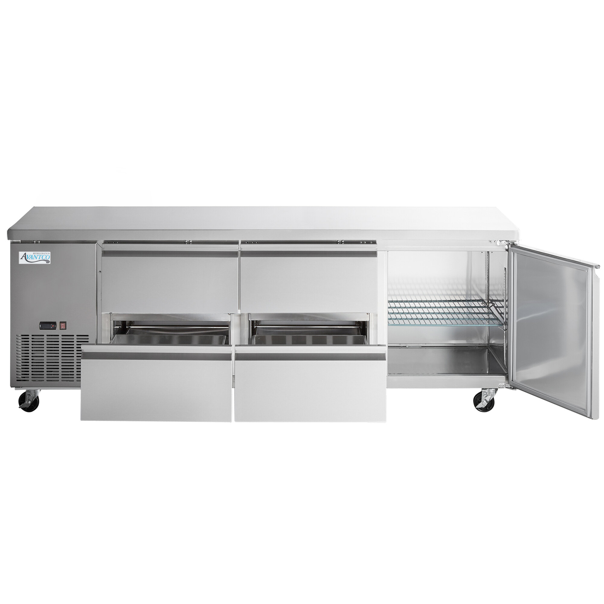 Avantco 93" Stainless Steel Undercounter Refrigerator with 4 Left ...