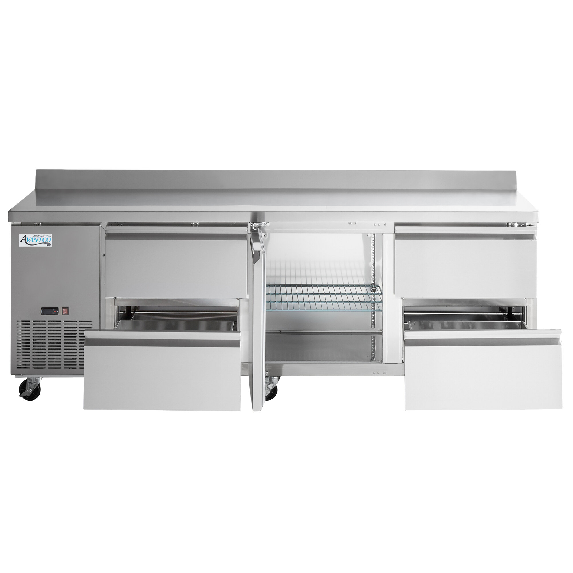 Avantco 93" Stainless Steel Extra Deep Worktop Refrigerator with 3 1/2 ...