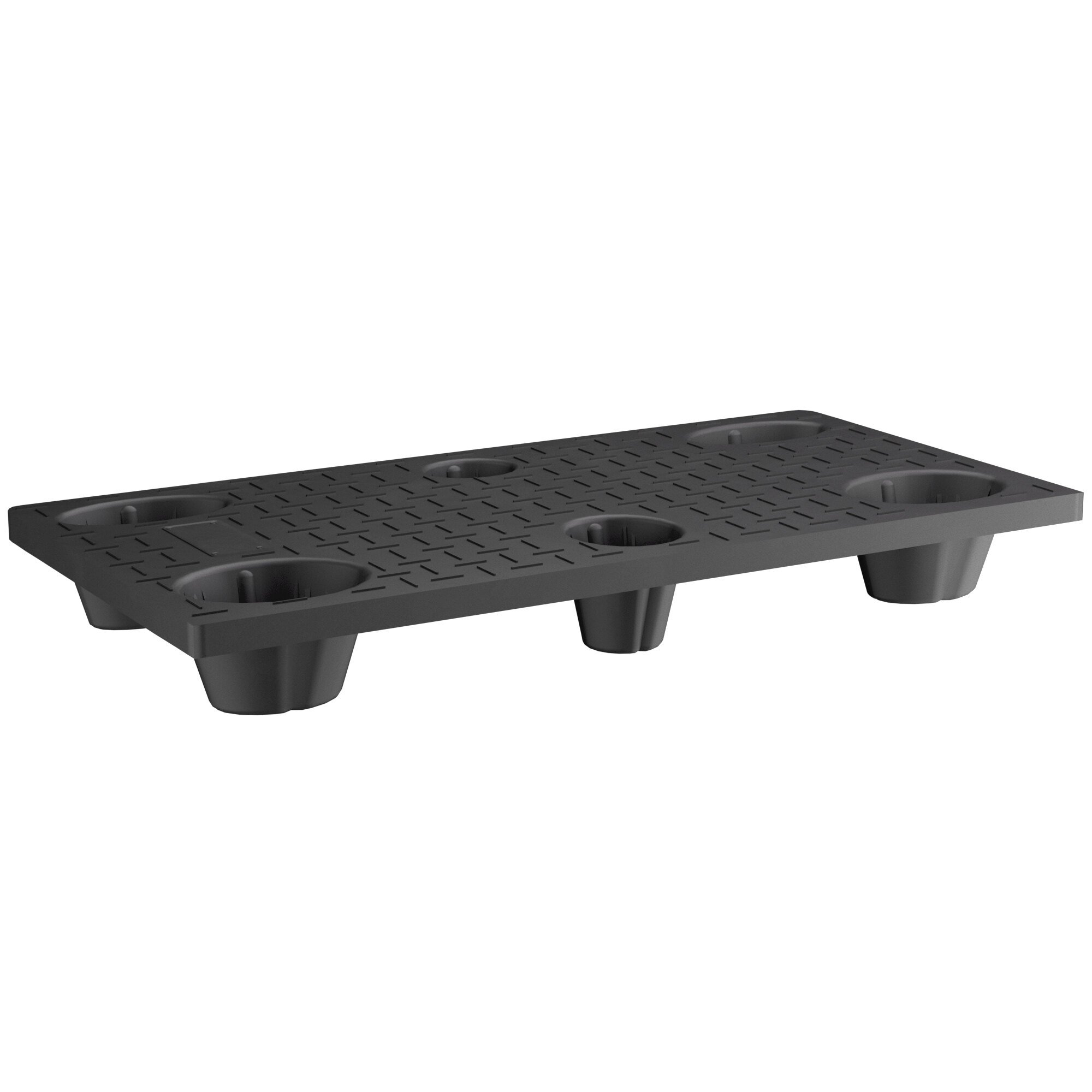 Regency 48" x 24" x 5" Black Plastic Nesting Pallet Base - 1500 lb ...