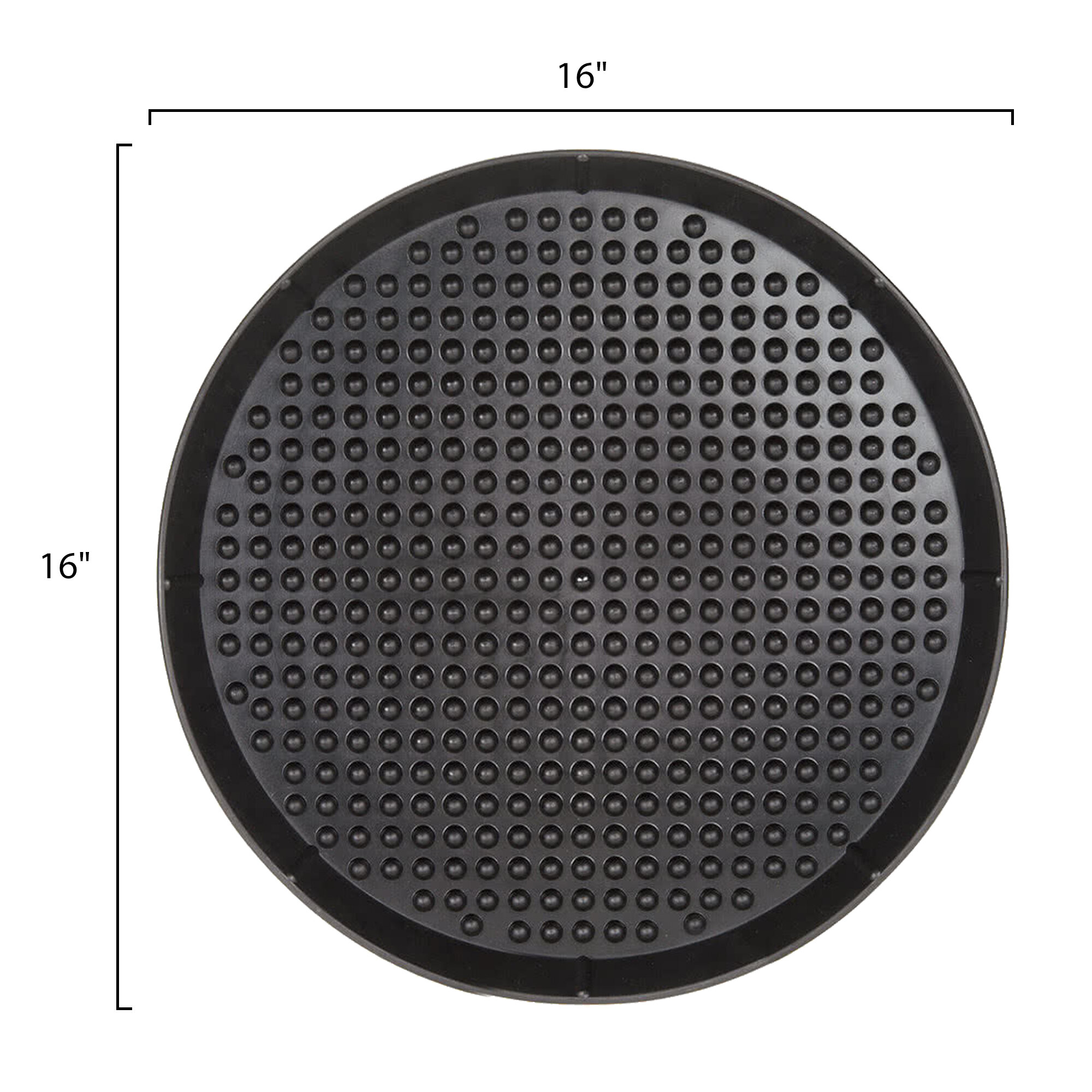HS Inc. HS1032 16" Charcoal Polypropylene Pizza Pleezer Pizza Tray - 12 ...