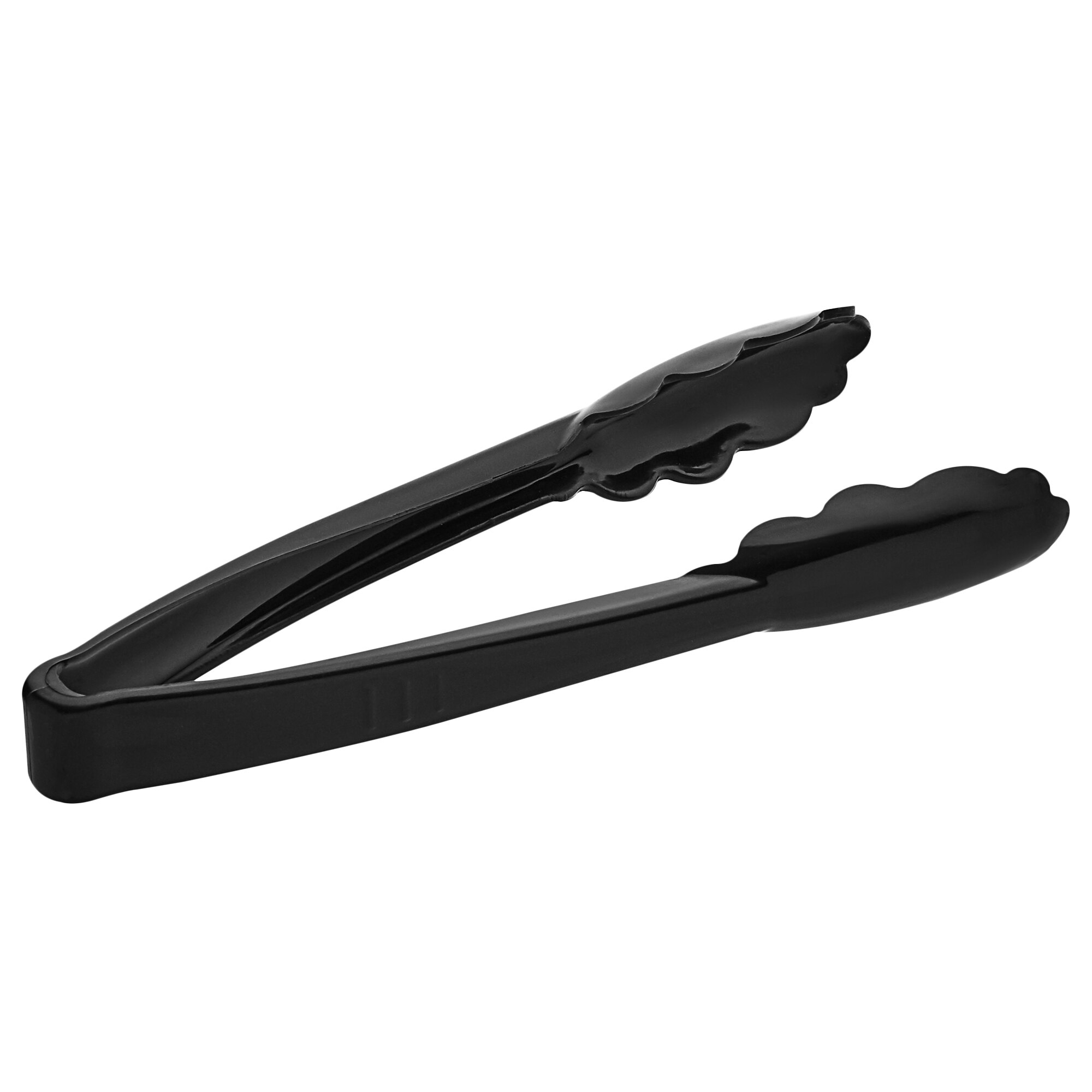 Visions 7" Extra Heavy-Duty Black Disposable Polypropylene Tongs - 24/Case