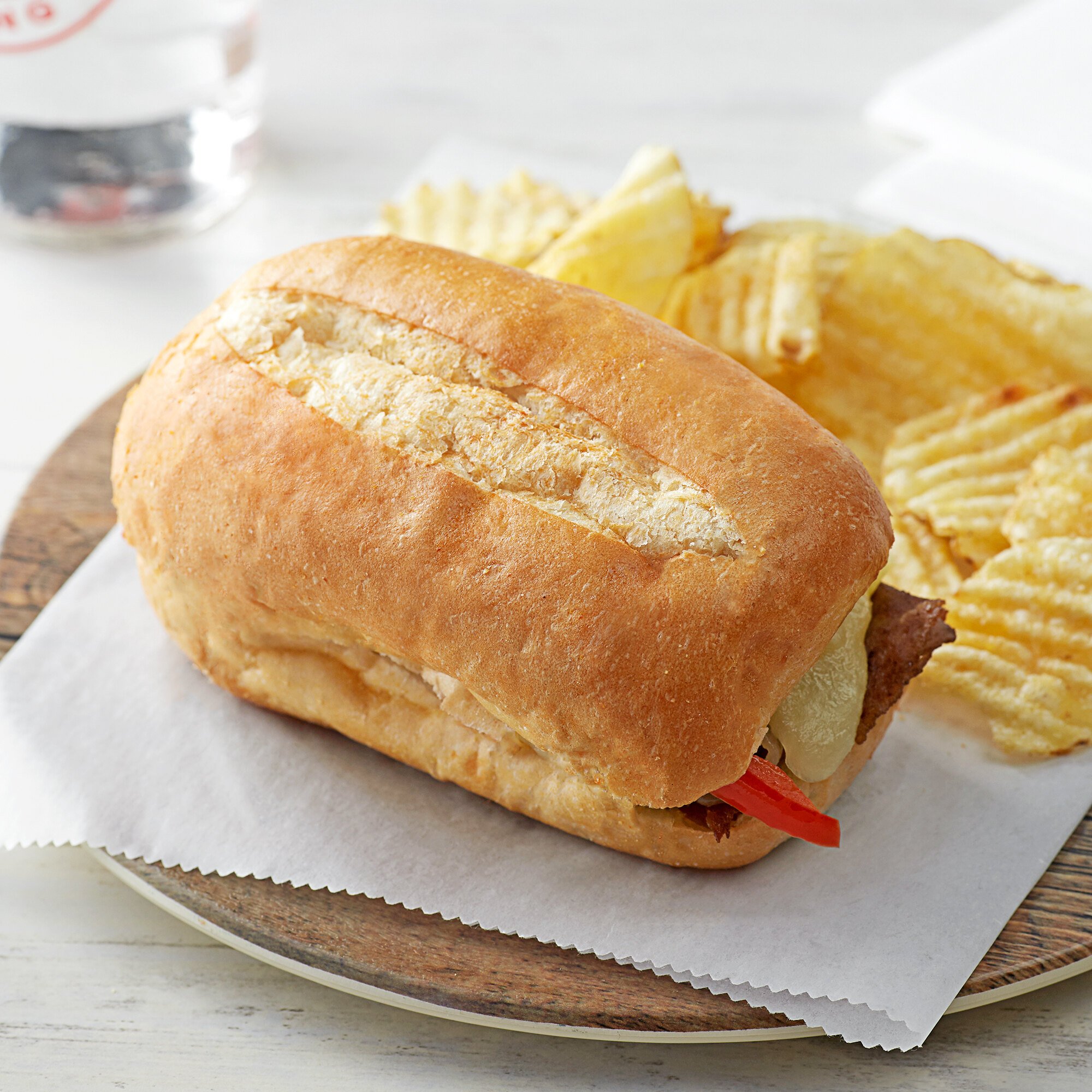 Amoroso's 8-Pack Philadelphia Hearth-Baked Sliced 6" Club Roll - 10/Case