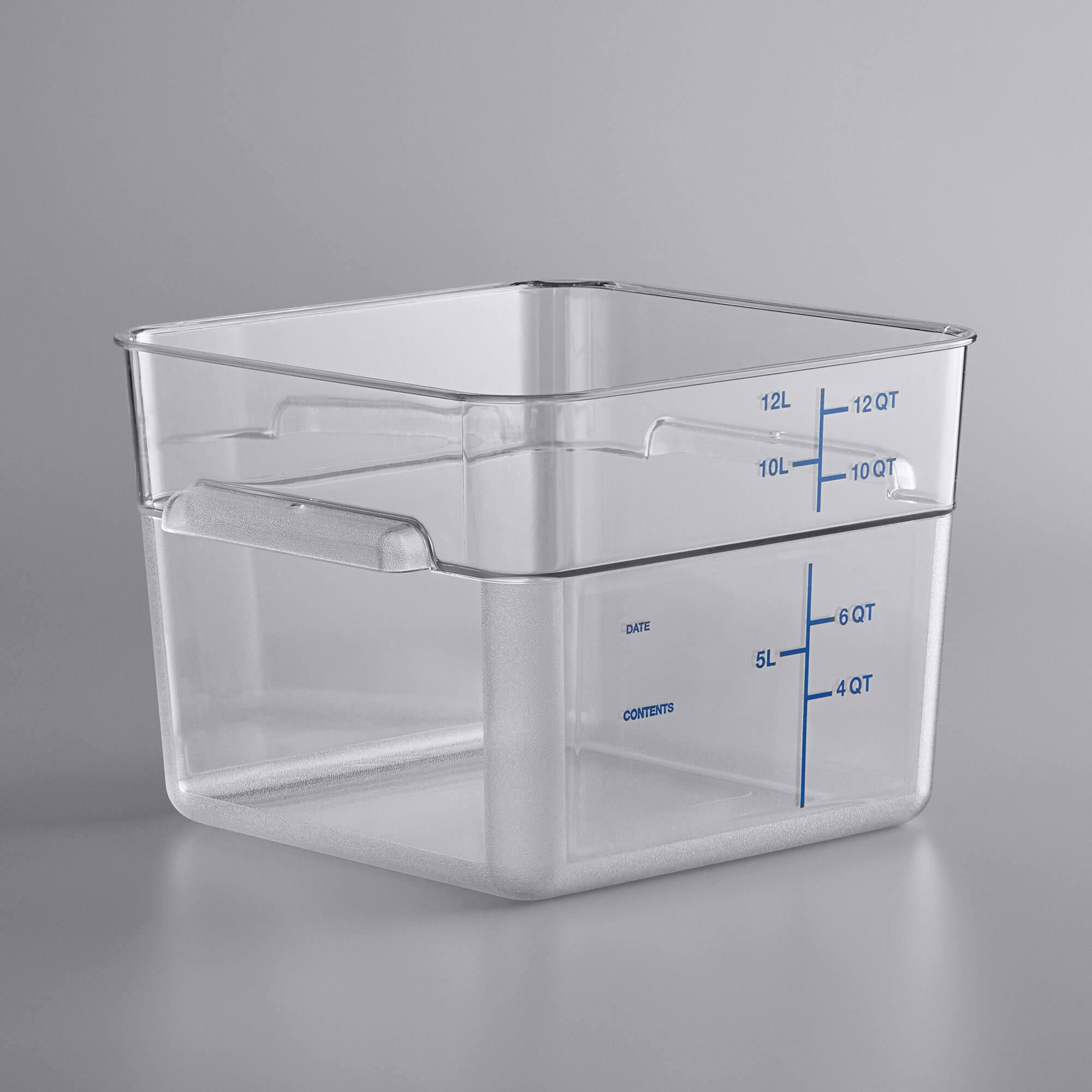 Vigor 12 Qt. Clear Square Polycarbonate Food Storage Container with ...