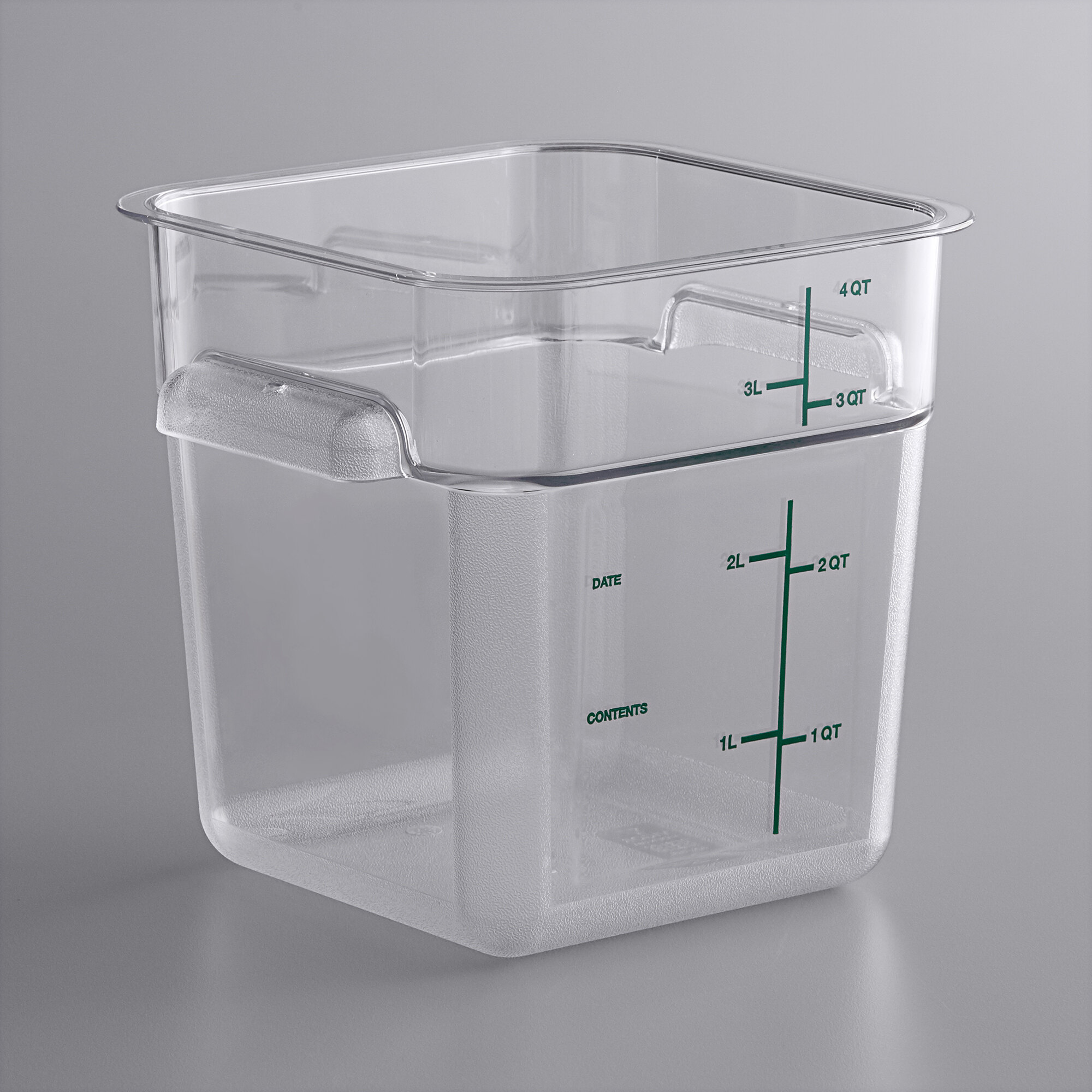 Vigor 4 Qt. Clear Square Polycarbonate Food Storage Container with ...