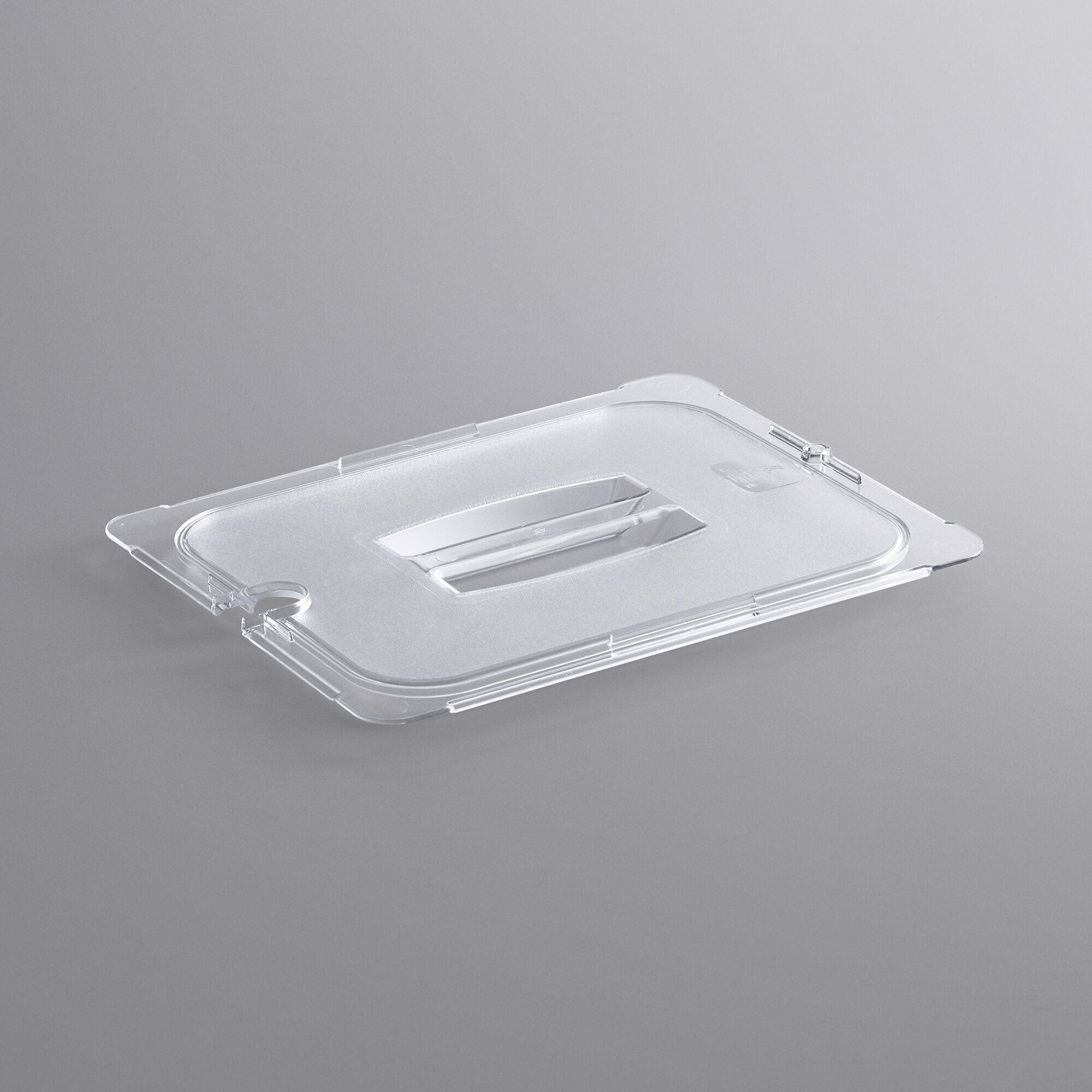 Vigor 1/2 Size Clear Polycarbonate Food Pan Lid with Notch and Handle