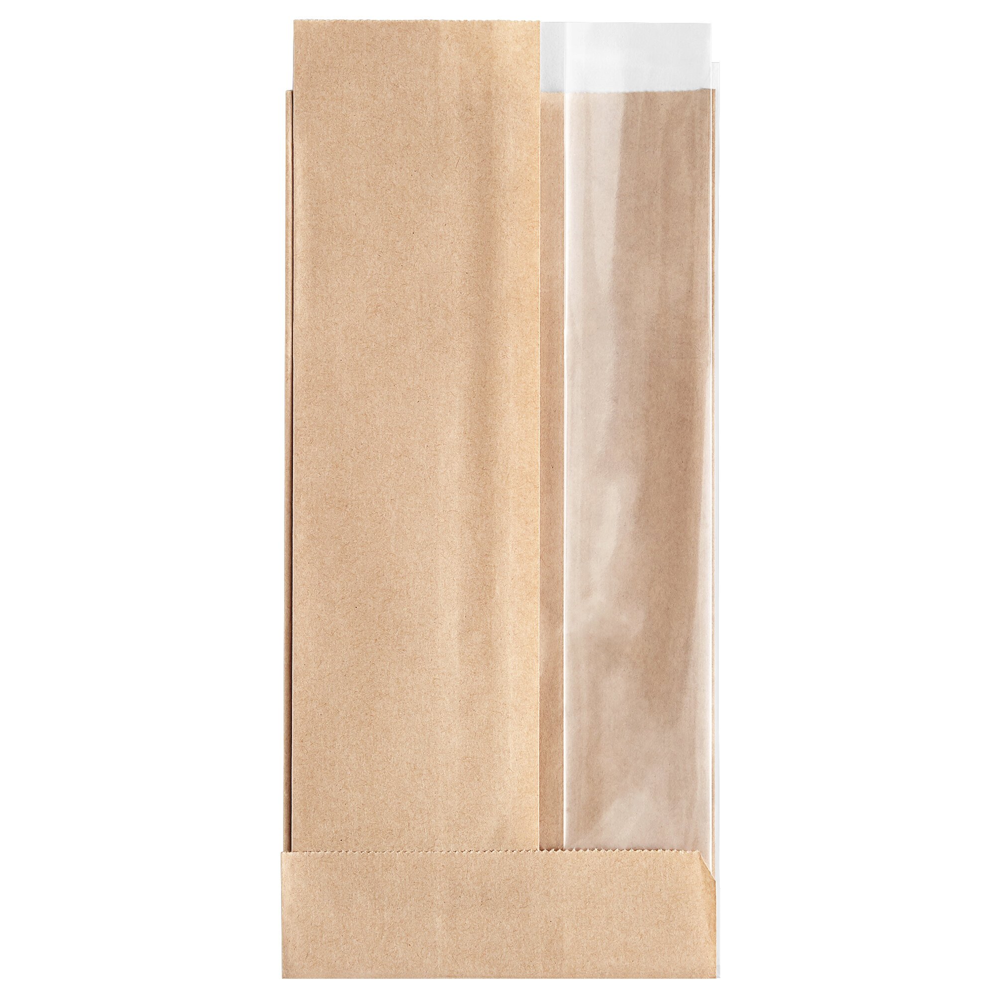 Kraft Bakery Bag with Window (3 1/2" x 7 1/4") - 500/Case