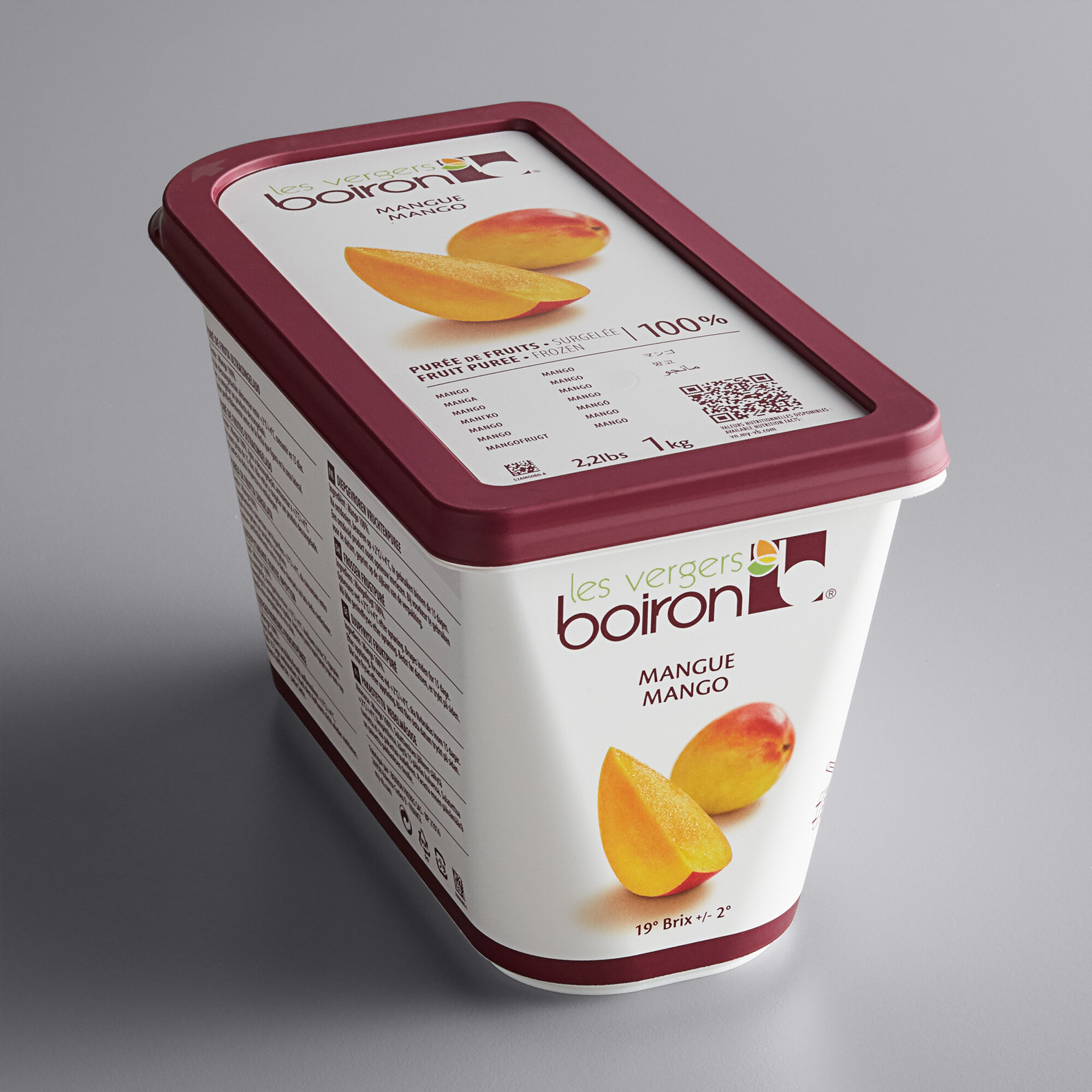 Les Vergers Boiron Mango 100% Fruit Puree - 2.2 lb. Container