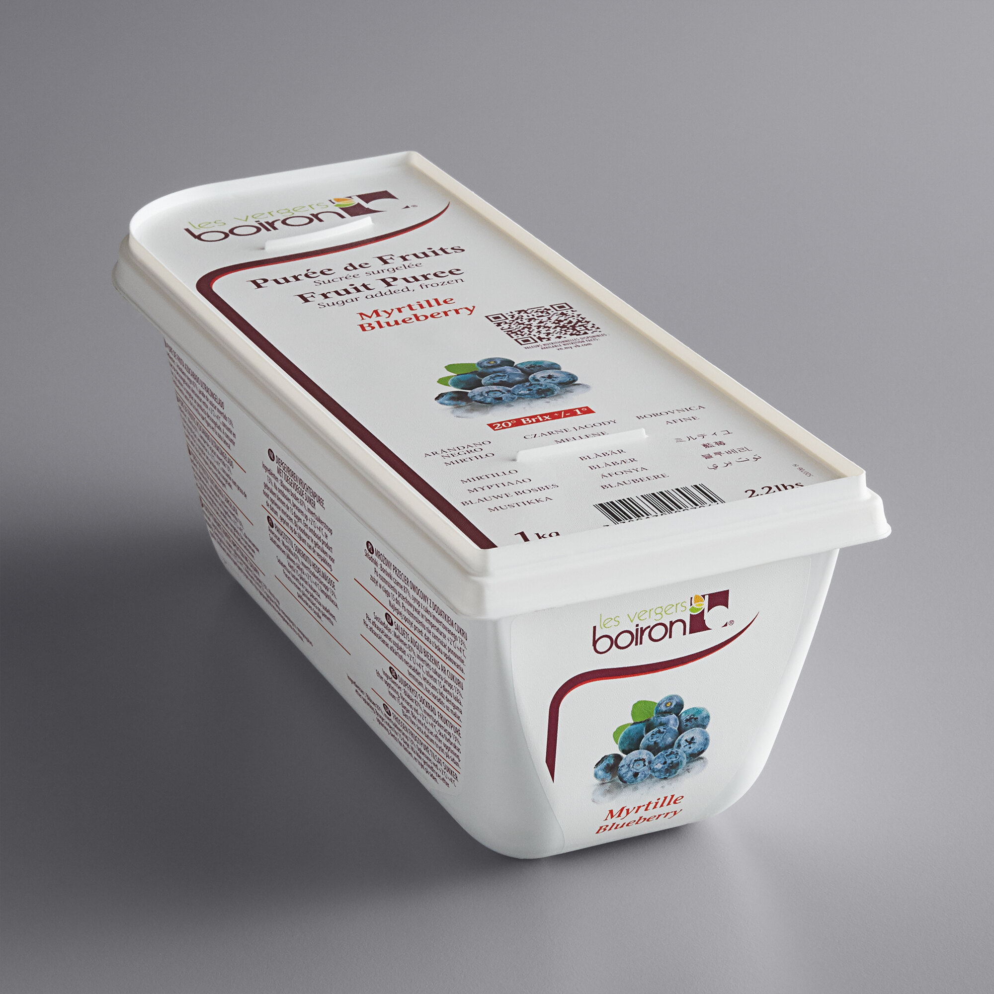 Les Vergers Boiron 2.2 lb. Blueberry Puree - 6/Case