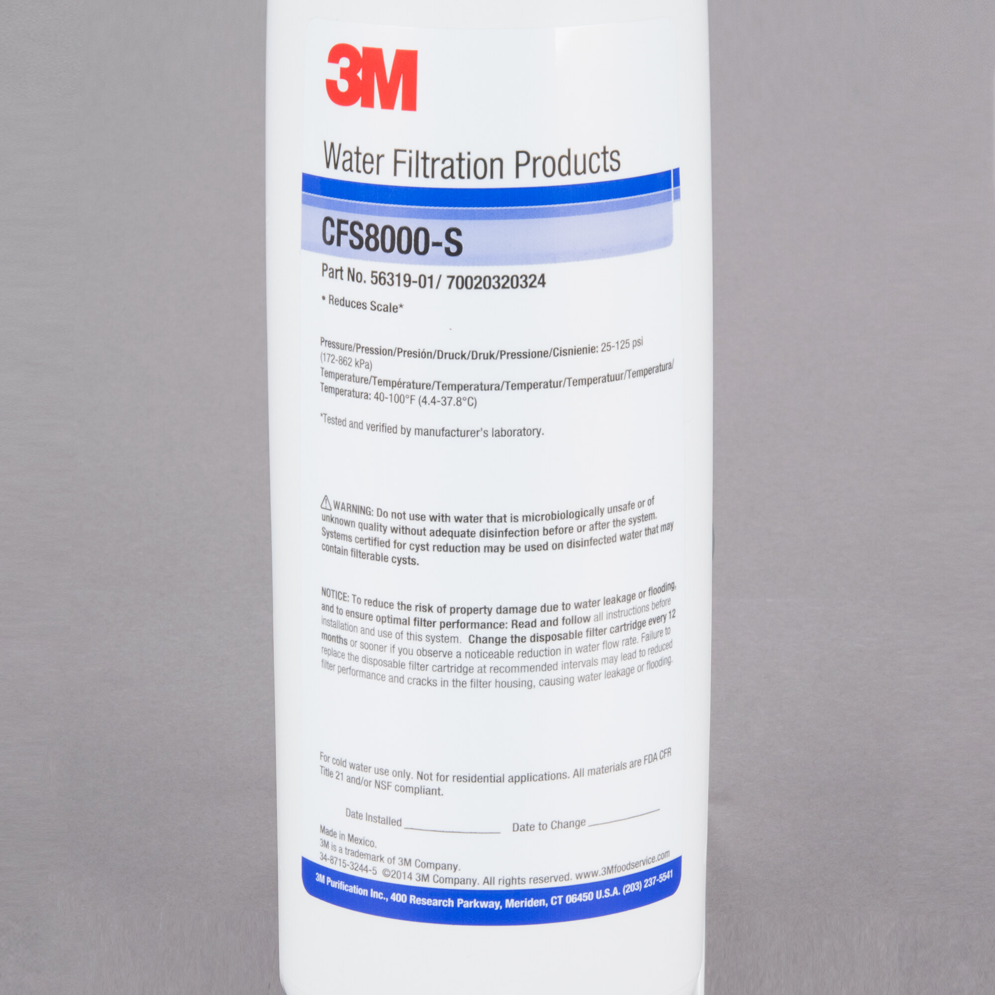 3M Water Filtration Products CFS8000-S 12 7/8" Replacement Scale ...