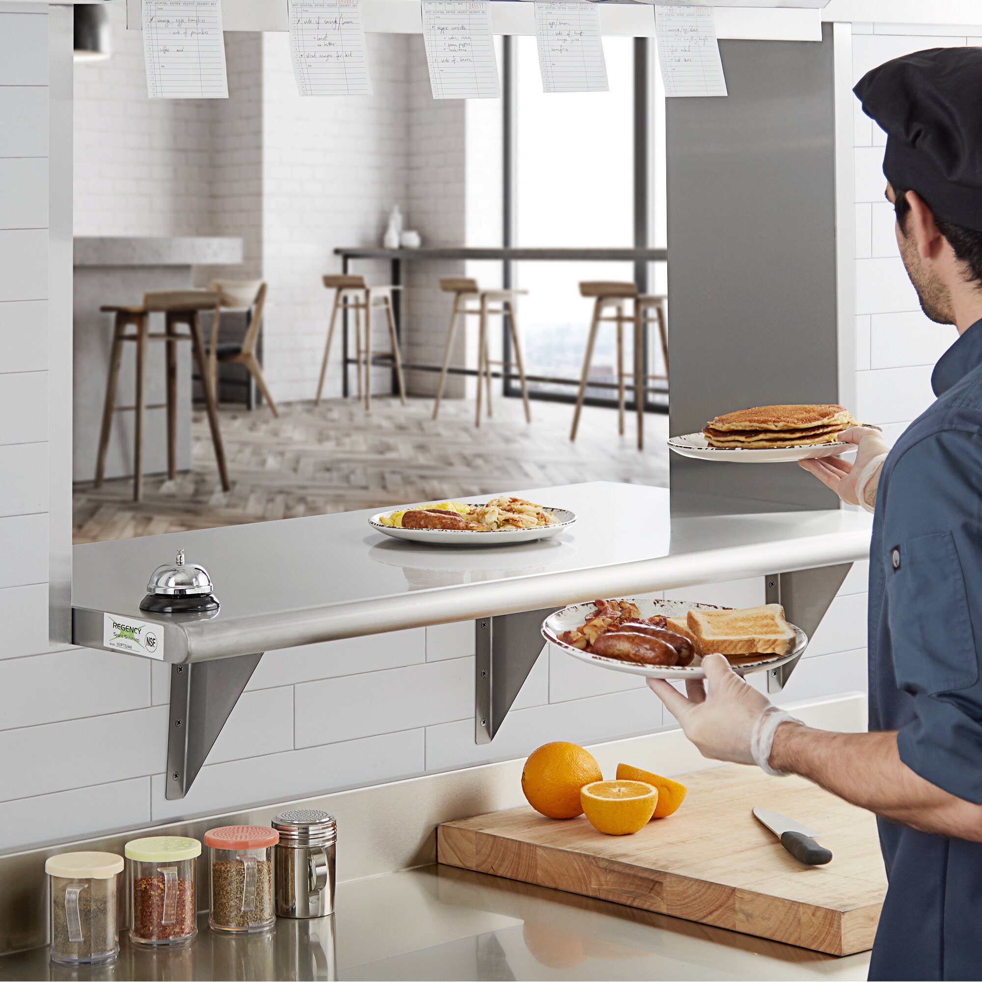 Regency 16-Gauge Type 304 Stainless Steel Pass-Through Shelf - 24" x 48"