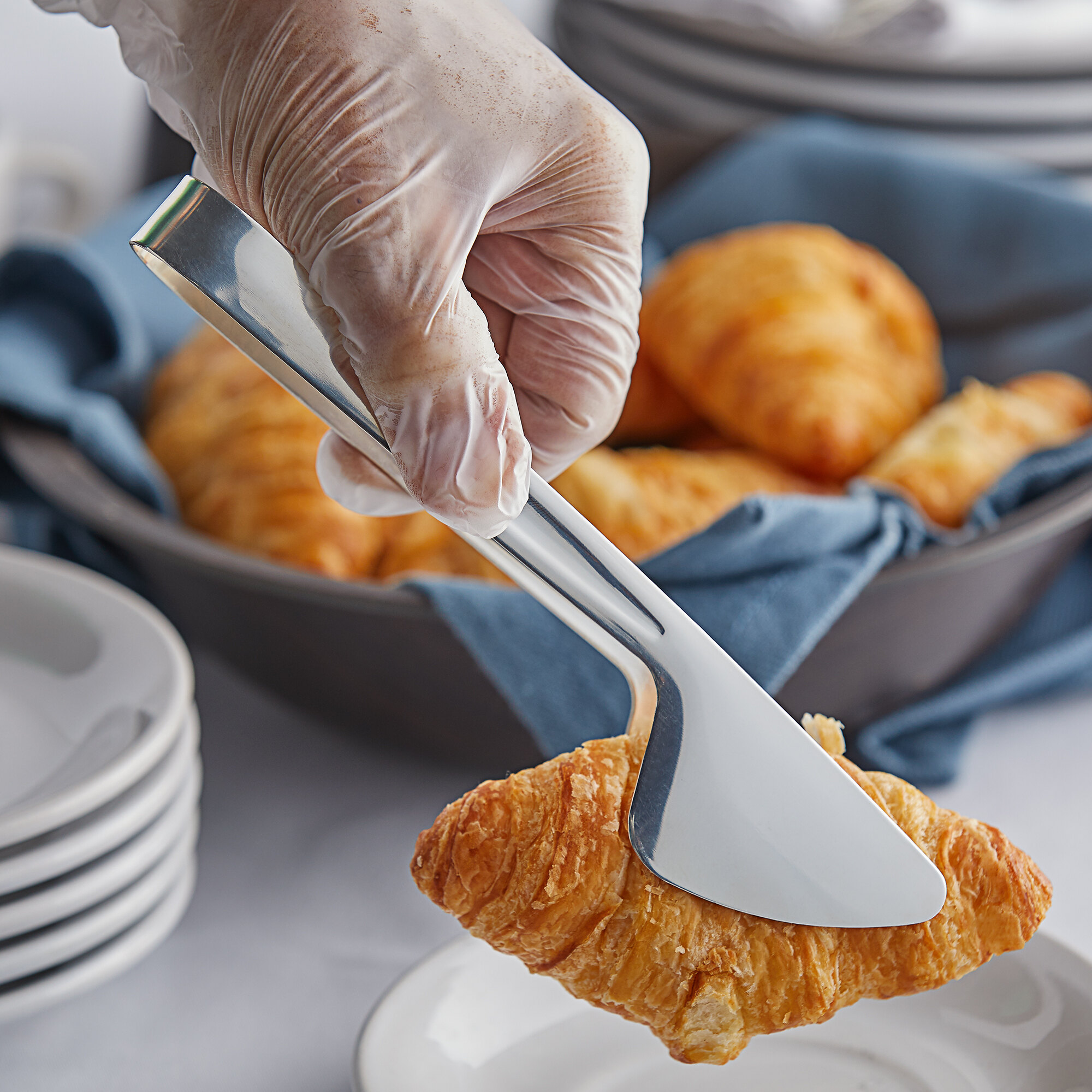 Vollrath 48429 8" Silverplated Stainless Steel Pastry Tongs with Mirror ...