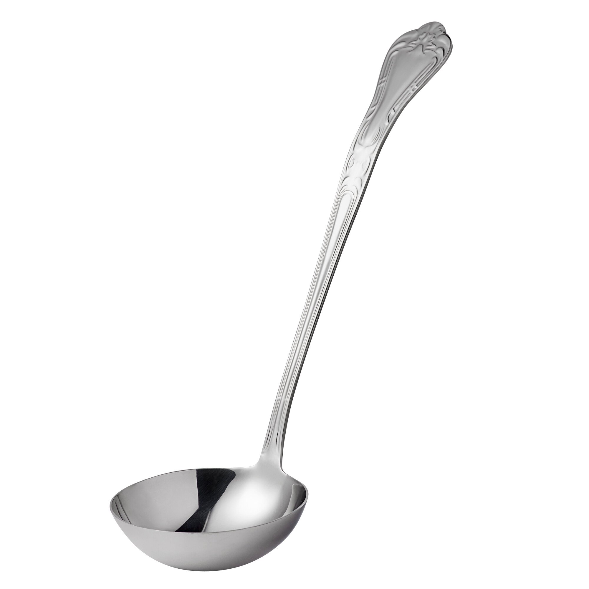 Vollrath 46944 4 oz. Stainless Steel Embossed Ladle with Scroll Design