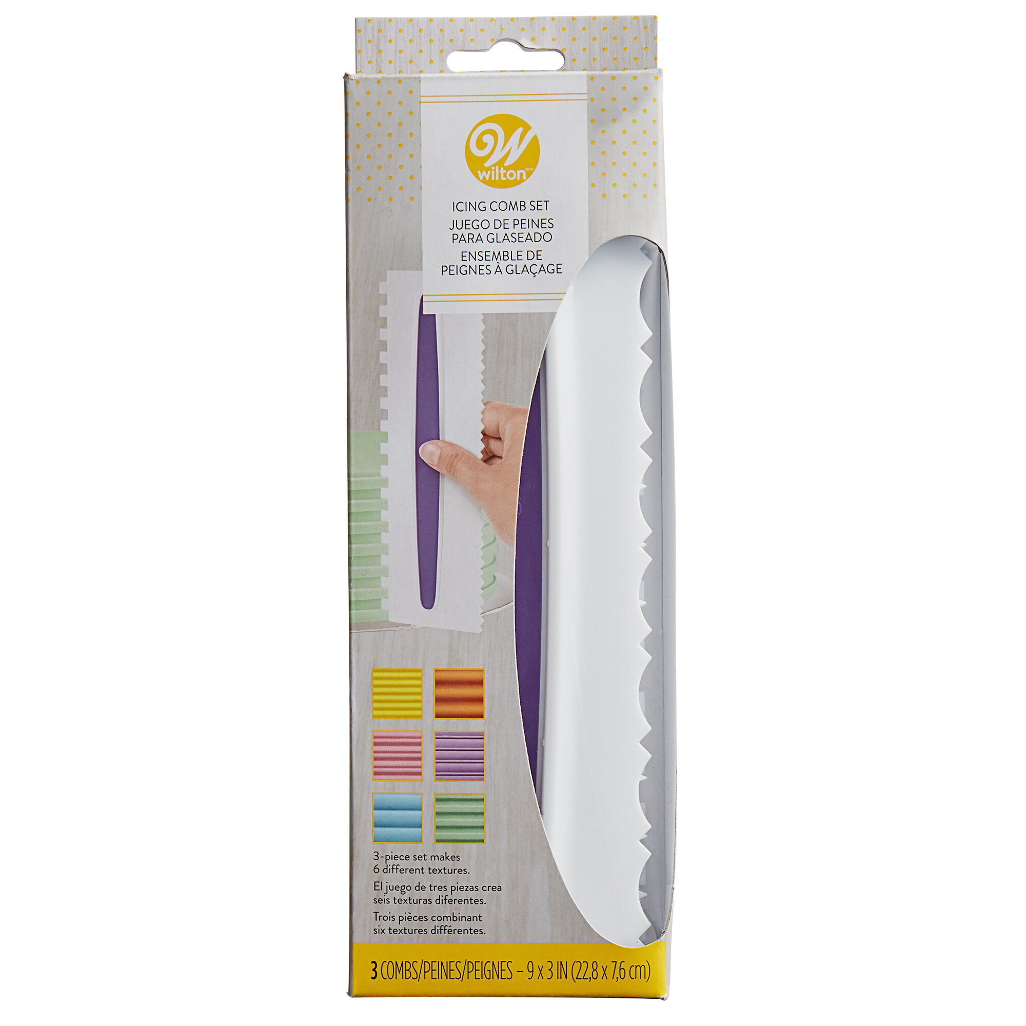 Wilton 417-1154 9" Plastic Decorating and Icing Comb Set - 3/Pack