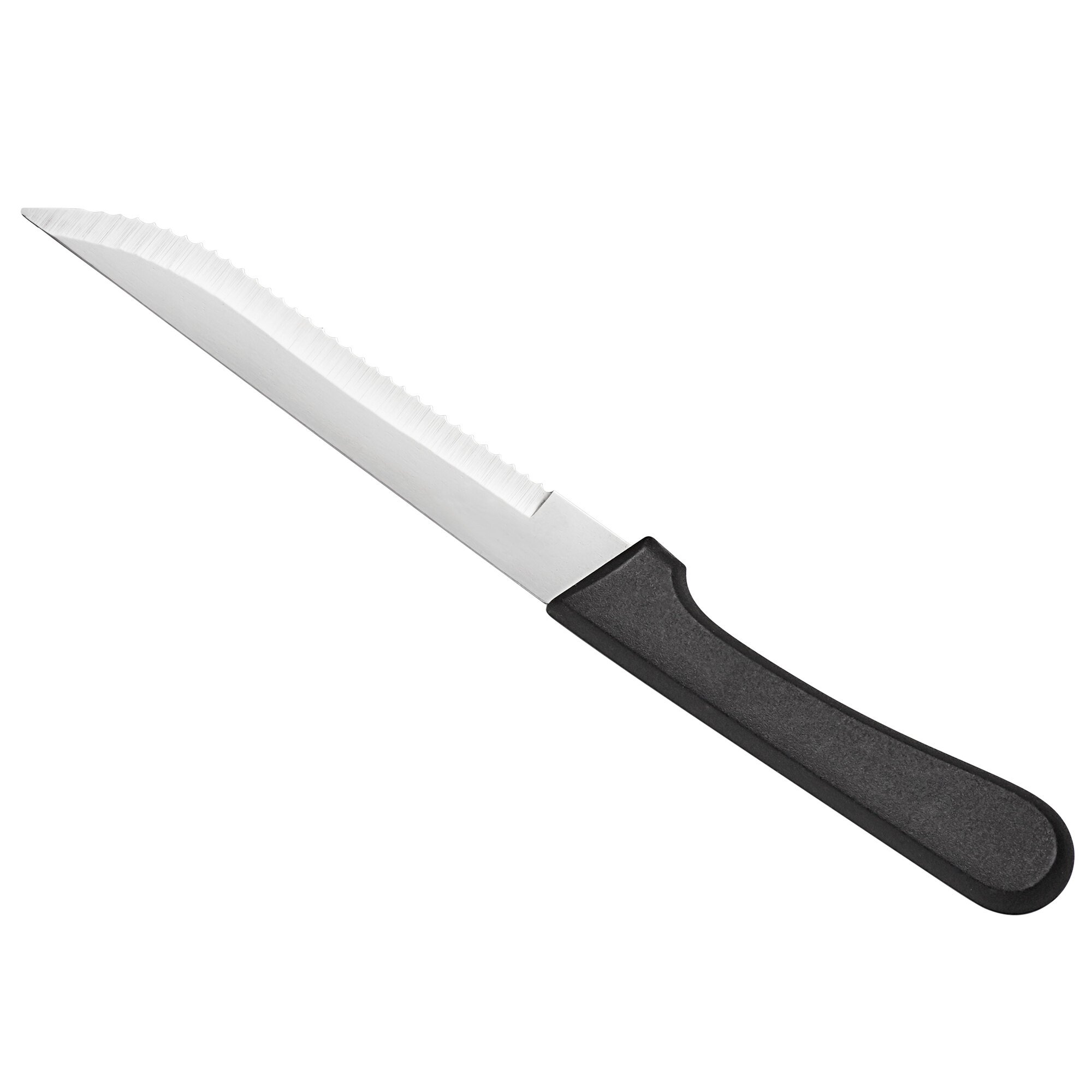 Choice 4 3/4" Stainless Steel Steak Knife with Black Polypropylene ...