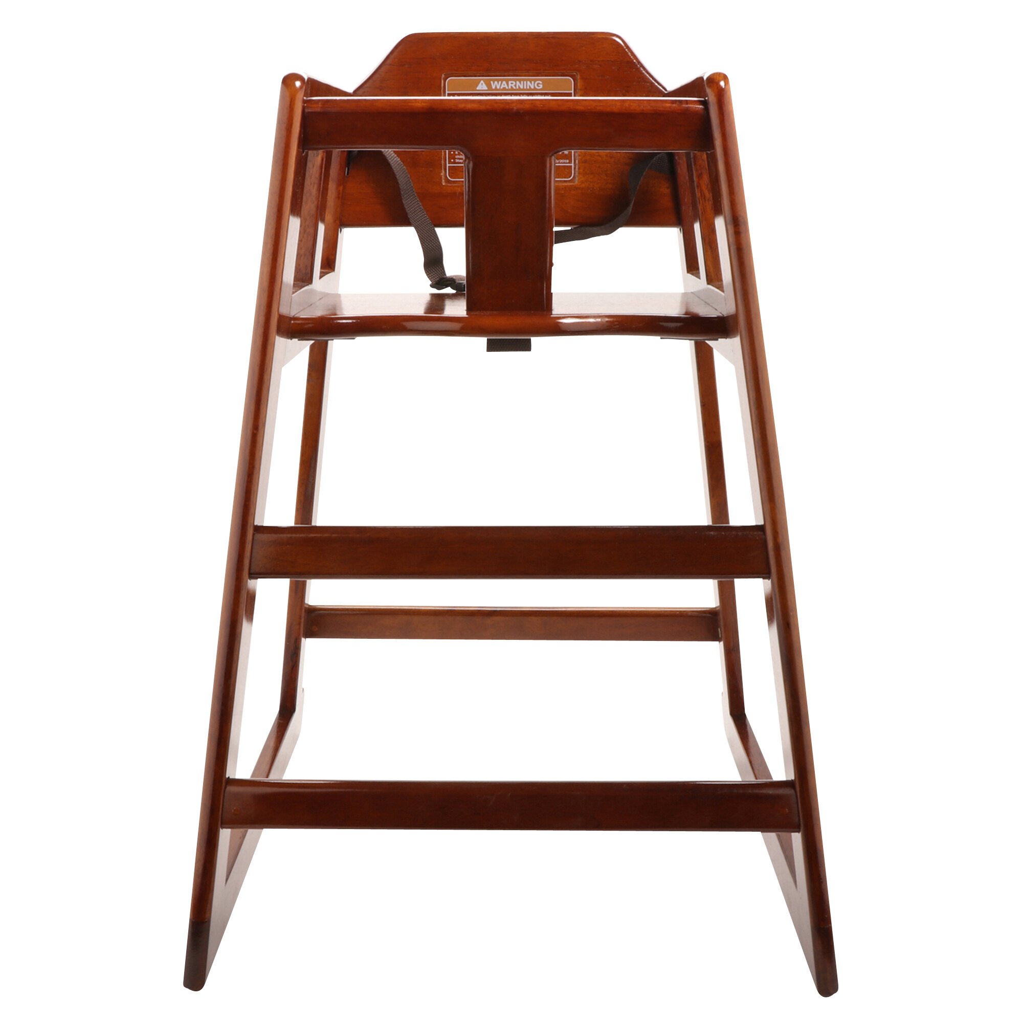 GET HC-100-MOD-W-1 Stackable Hardwood High Chair with Walnut Finish ...