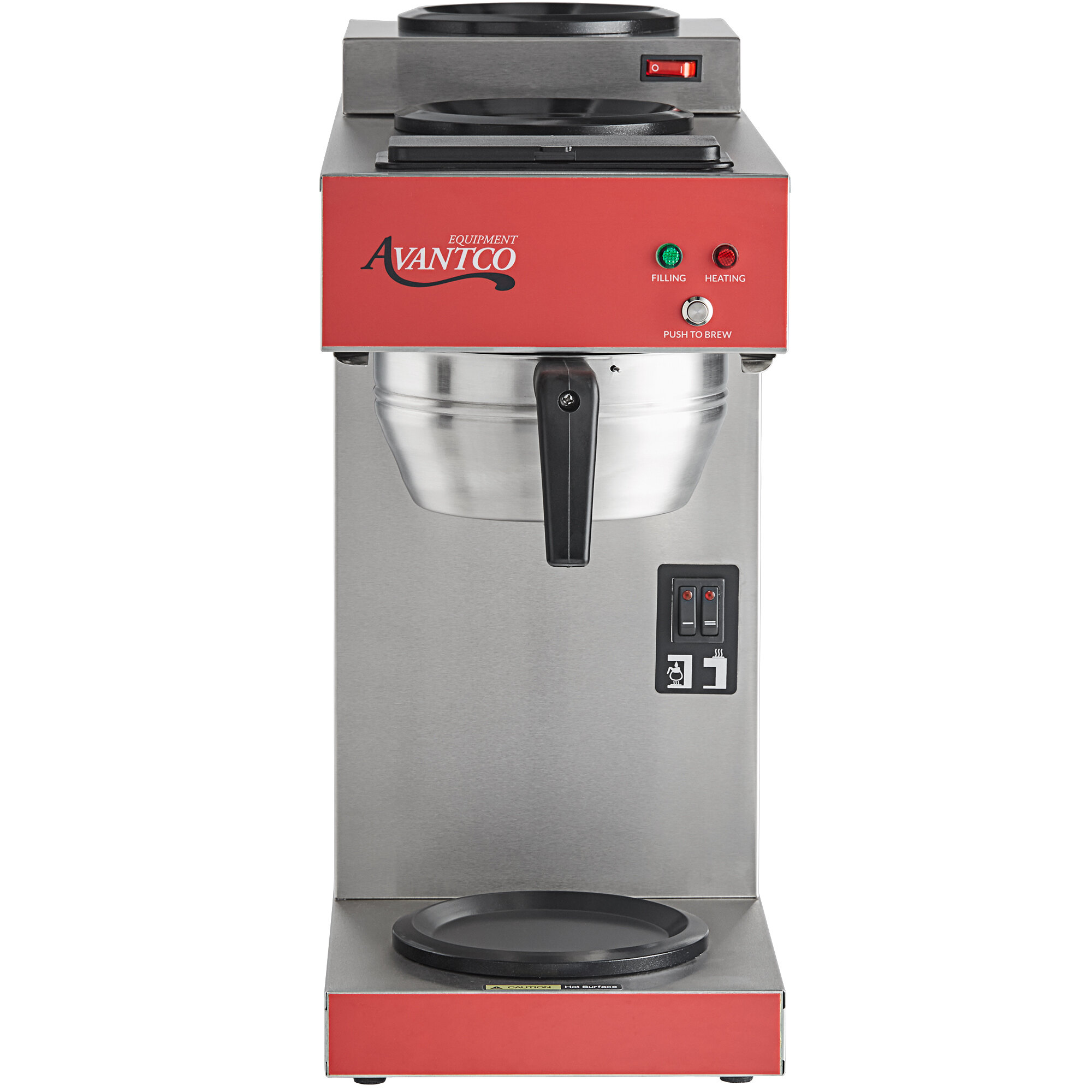 Avantco CMA1L2U Automatic Coffee Maker with 3 Decanter Warmers - 120V ...