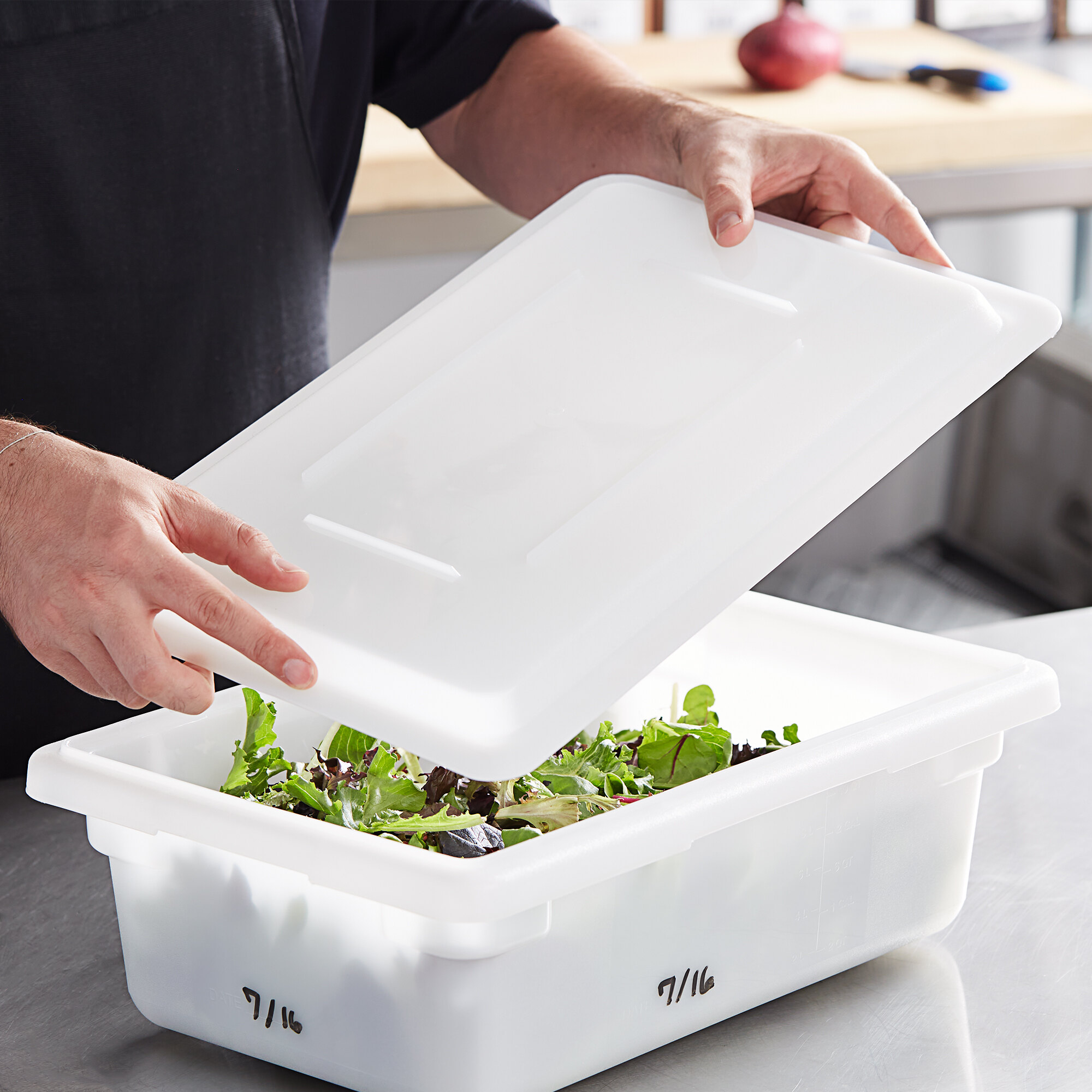 Vigor 18" x 12" White Polyethylene Food Storage Box Lid