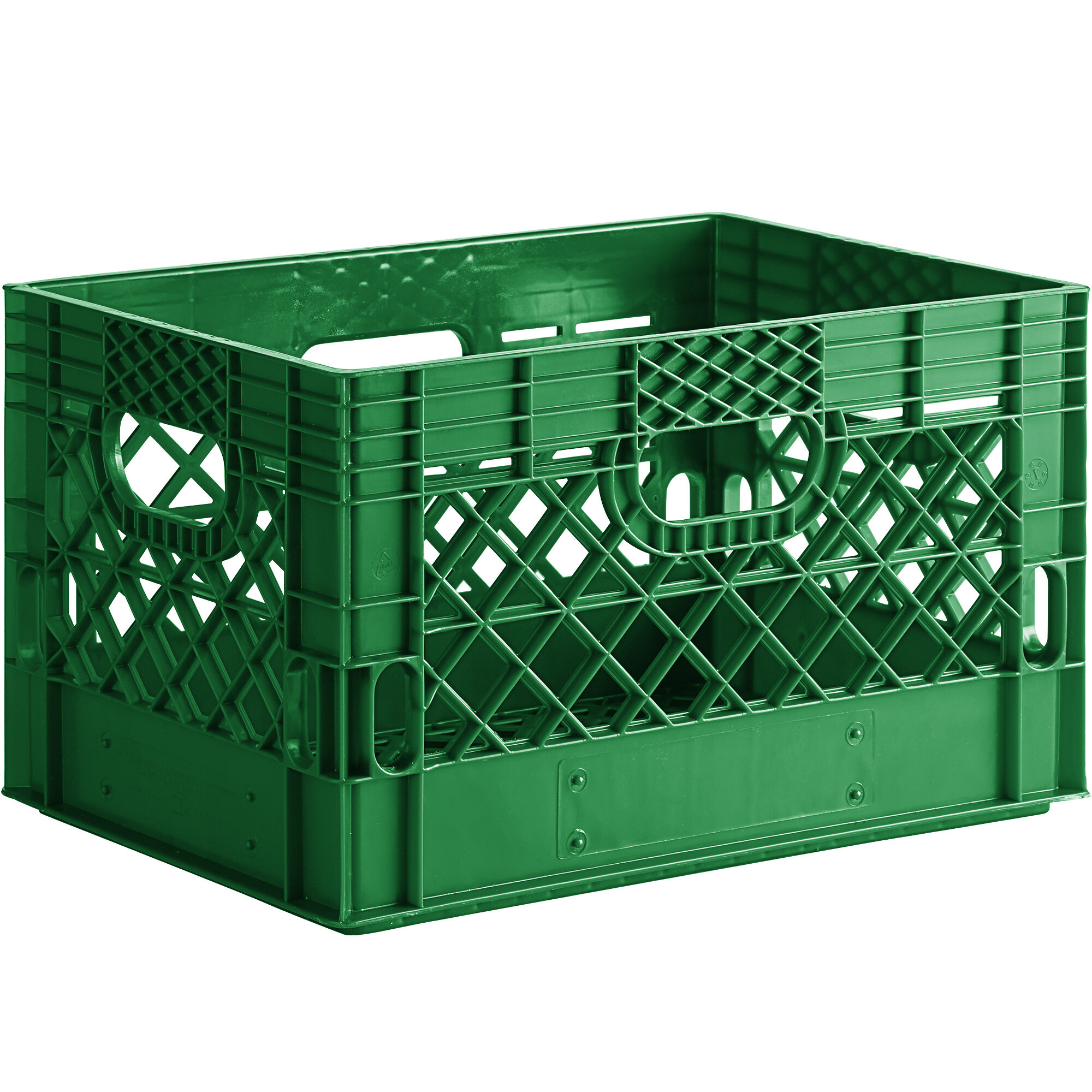 Green 24 Qt. Customizable Rectangular Milk Crate - 18 3/4" x 13" x 11"