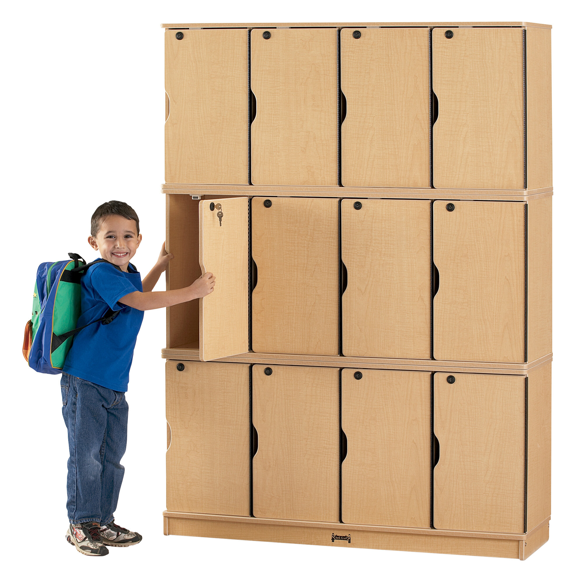 MapleWave 4697JC011 48 1/2" x 15" x 67" Triple Stack Stackable Locking ...