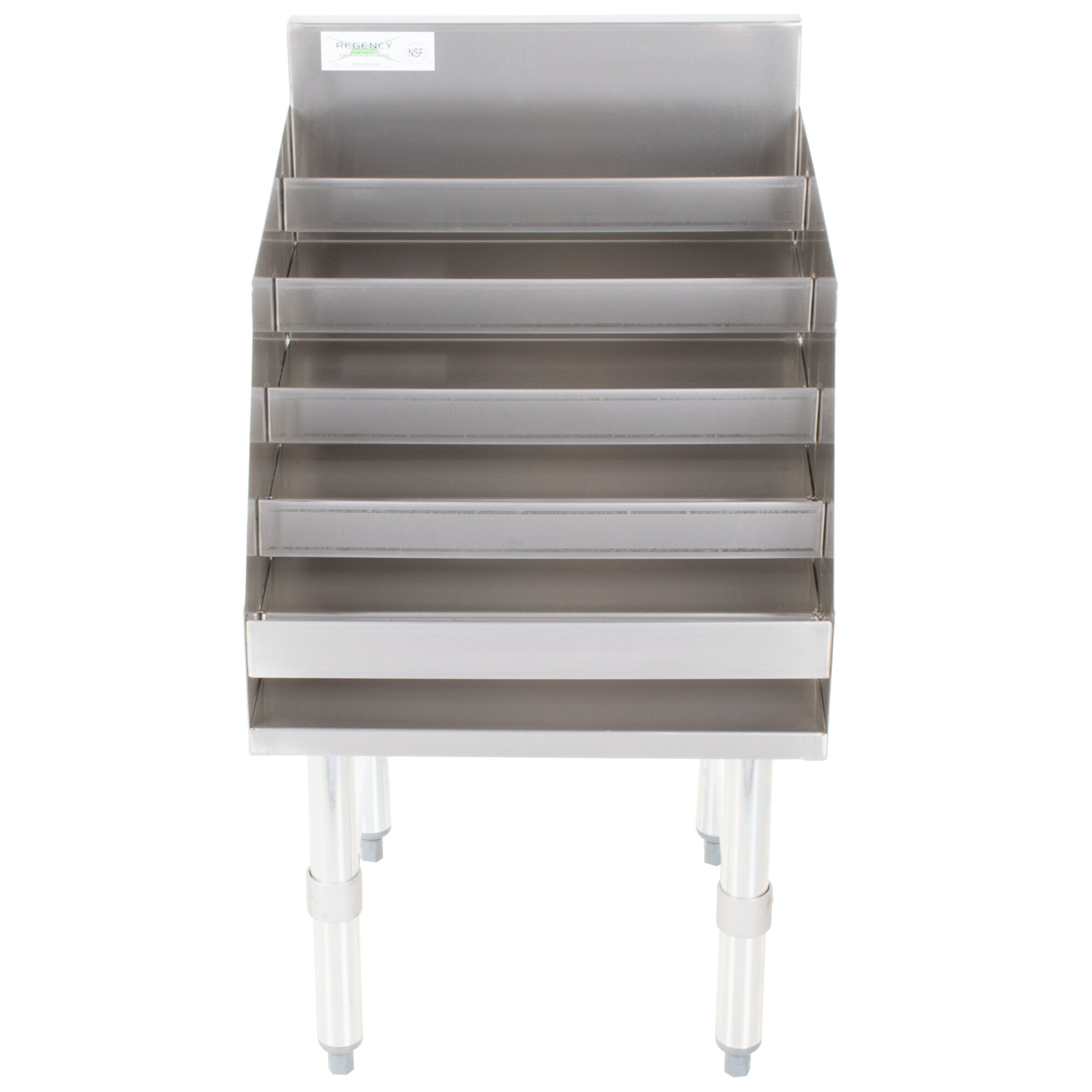 Regency 18" Five-Tiered Stainless Steel Liquor Display Rack - 26" Deep