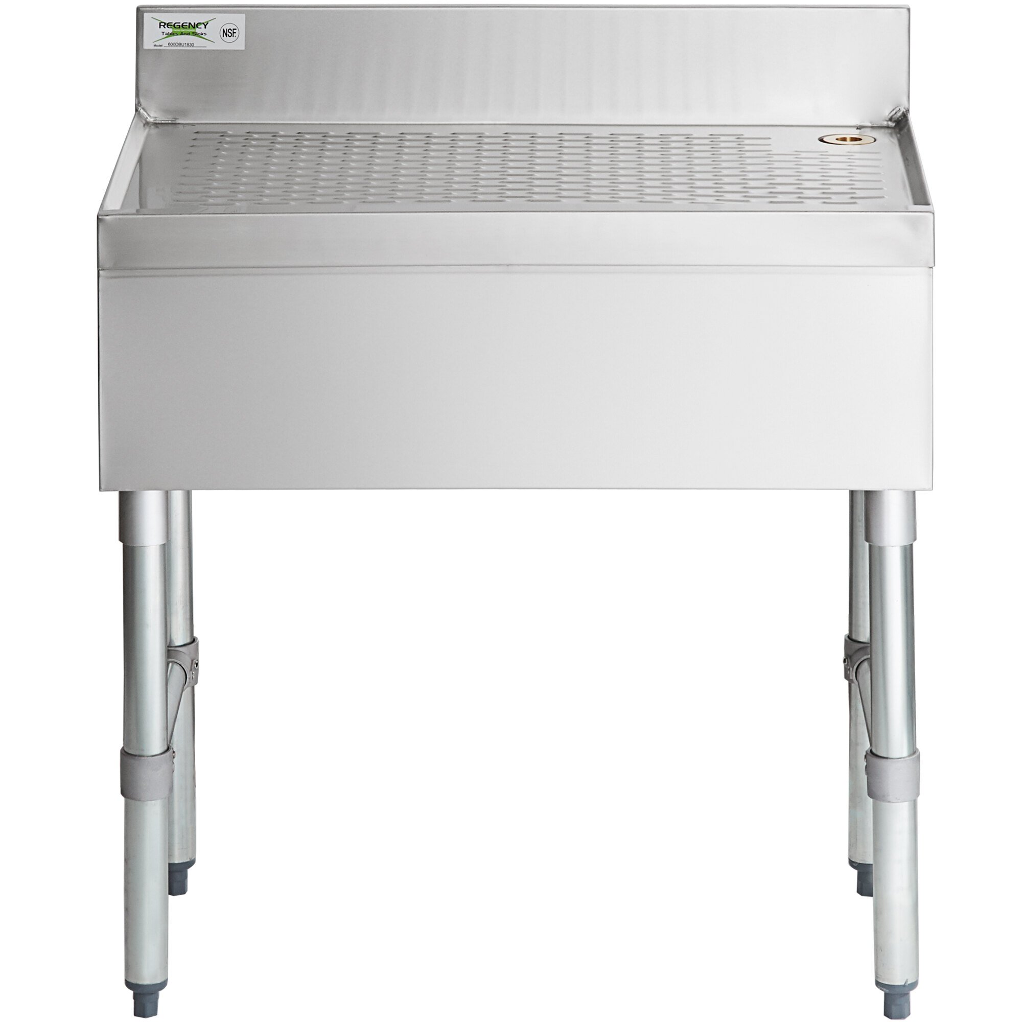 Regency Stainless Steel Underbar Drainboard - 30" x 18"