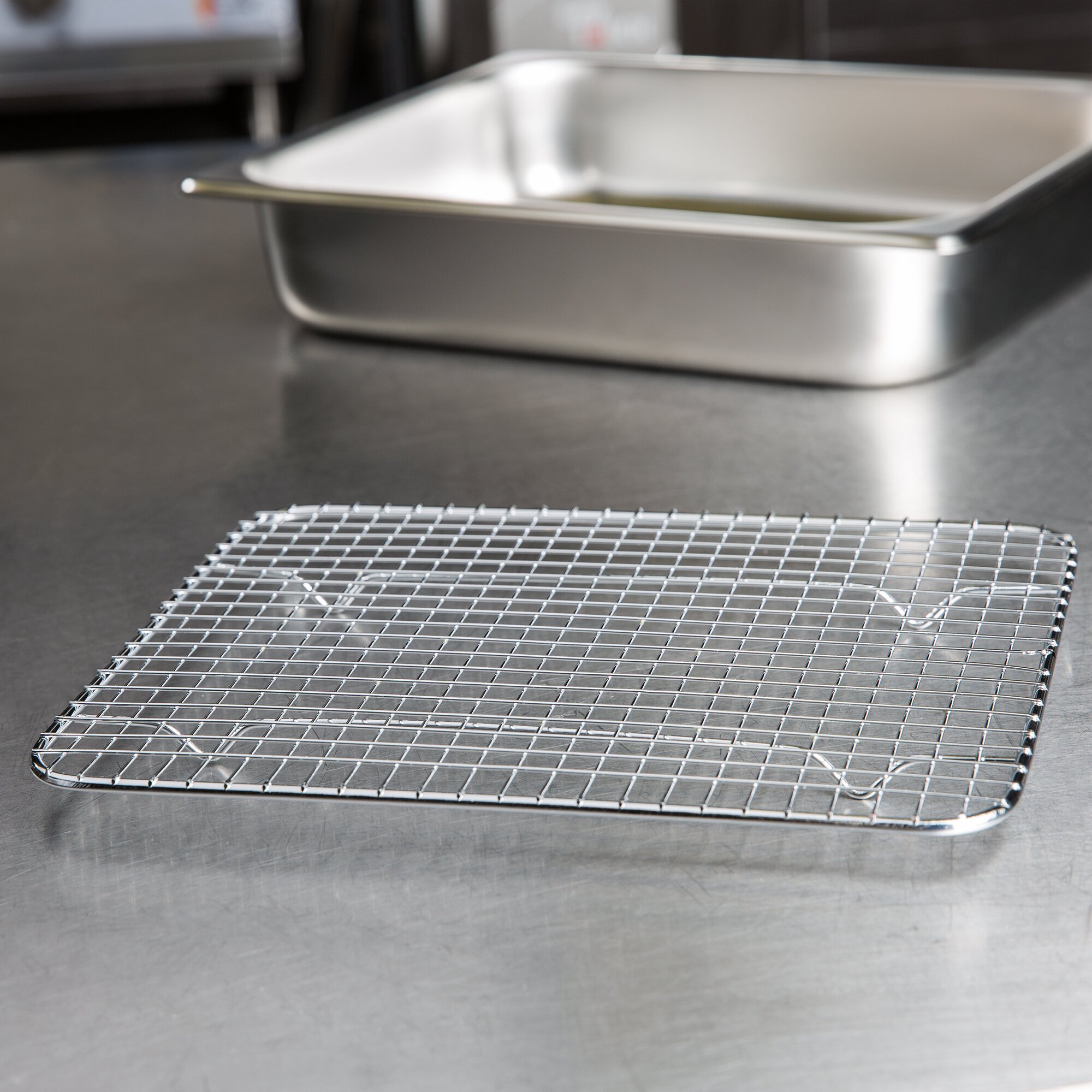 Footed Cooling Rack / Pan Grate for Steam Table Pan - 8 1/4" x 10 1/2"
